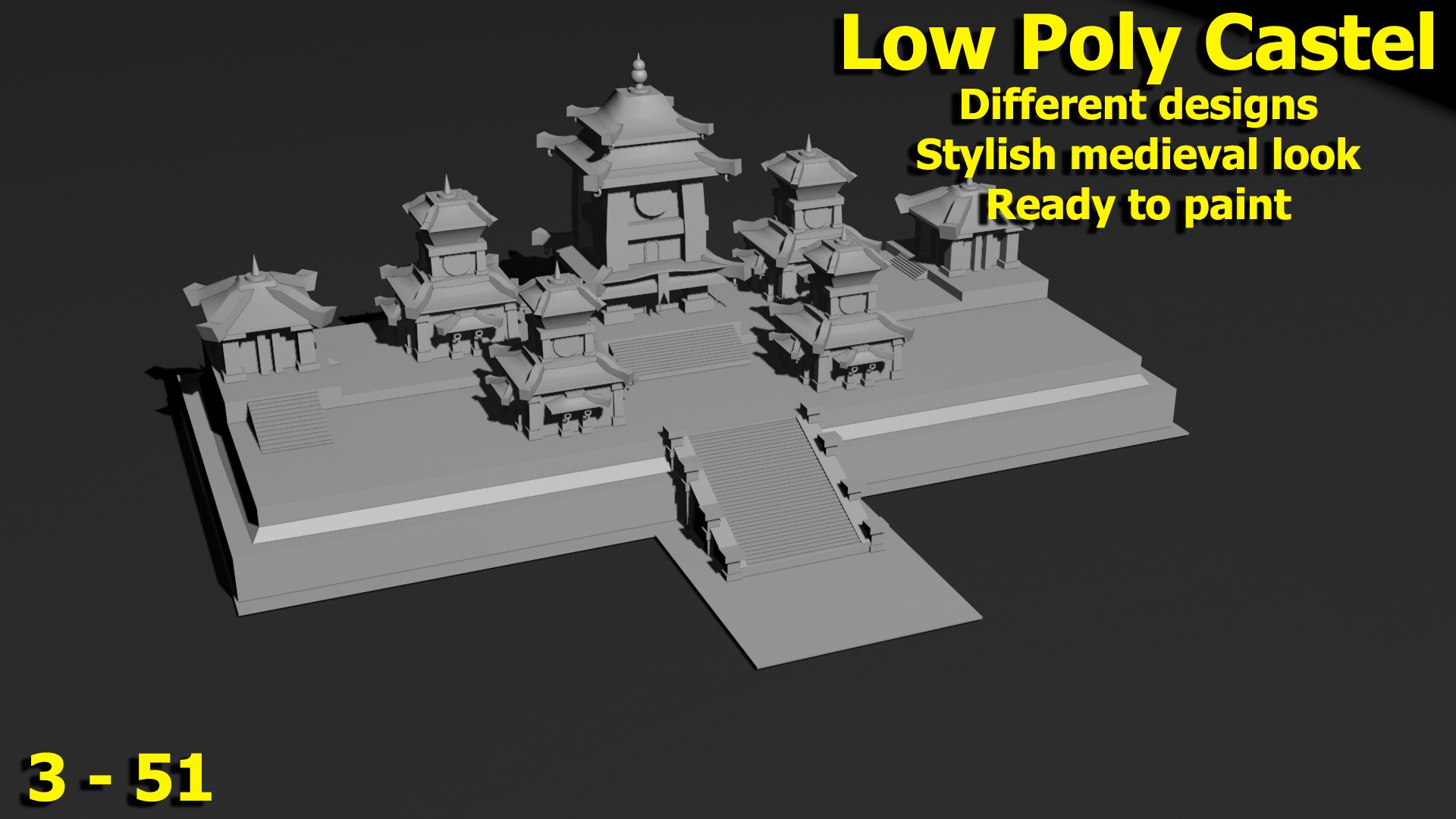 Low Poly Castle Chinese Temple Low-poly 3D - TurboSquid 2093498