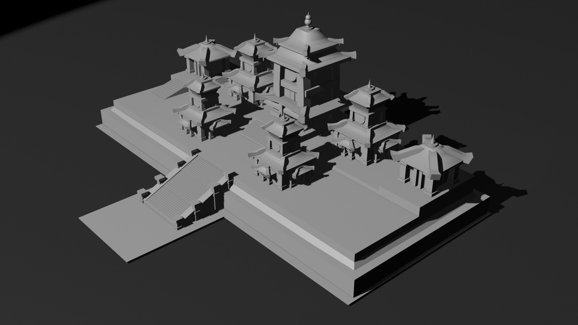 Low Poly Castle Chinese Temple Low-poly 3D - TurboSquid 2093498