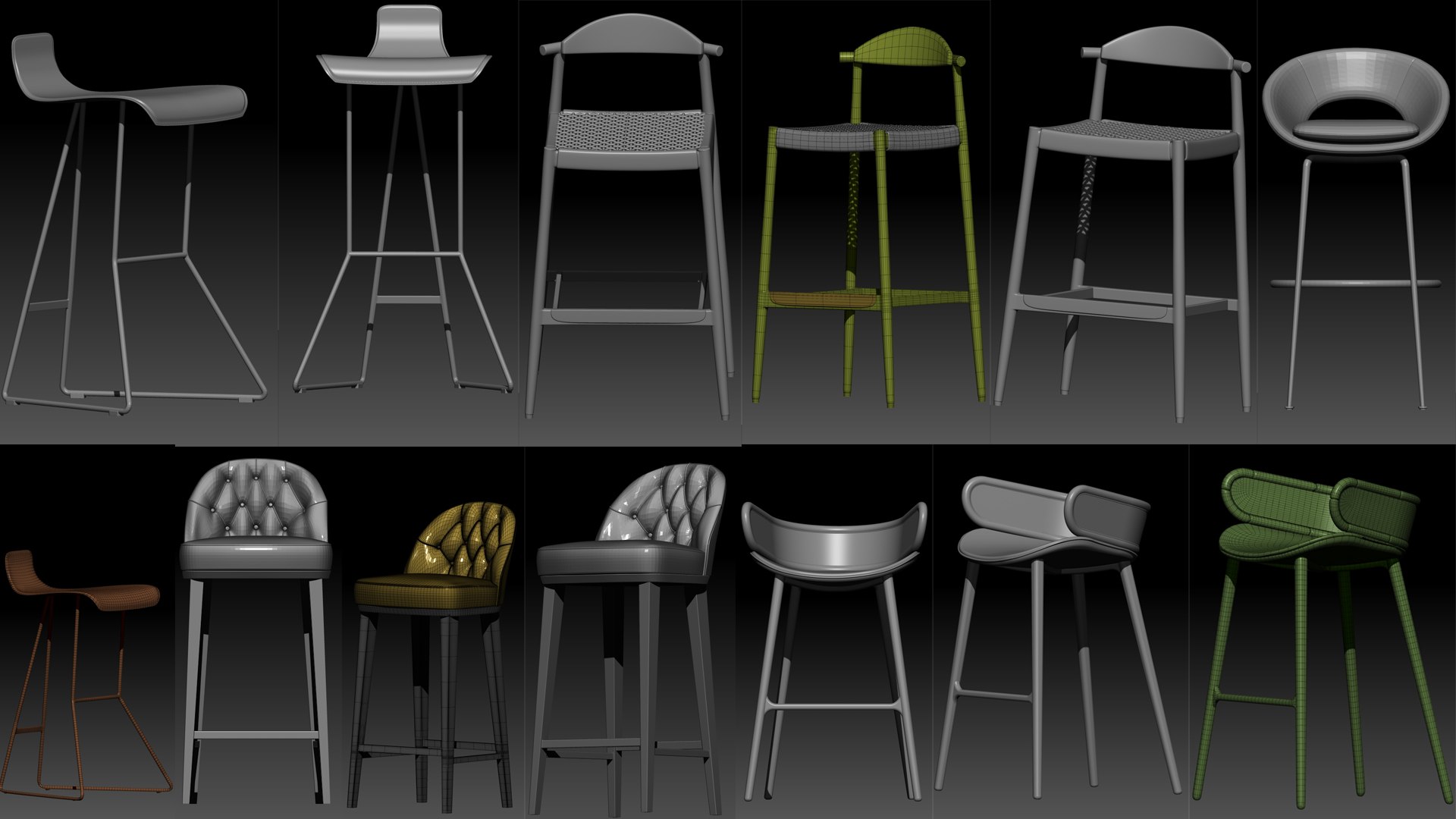 3D Bar Chair -vol -1 - TurboSquid 2158493
