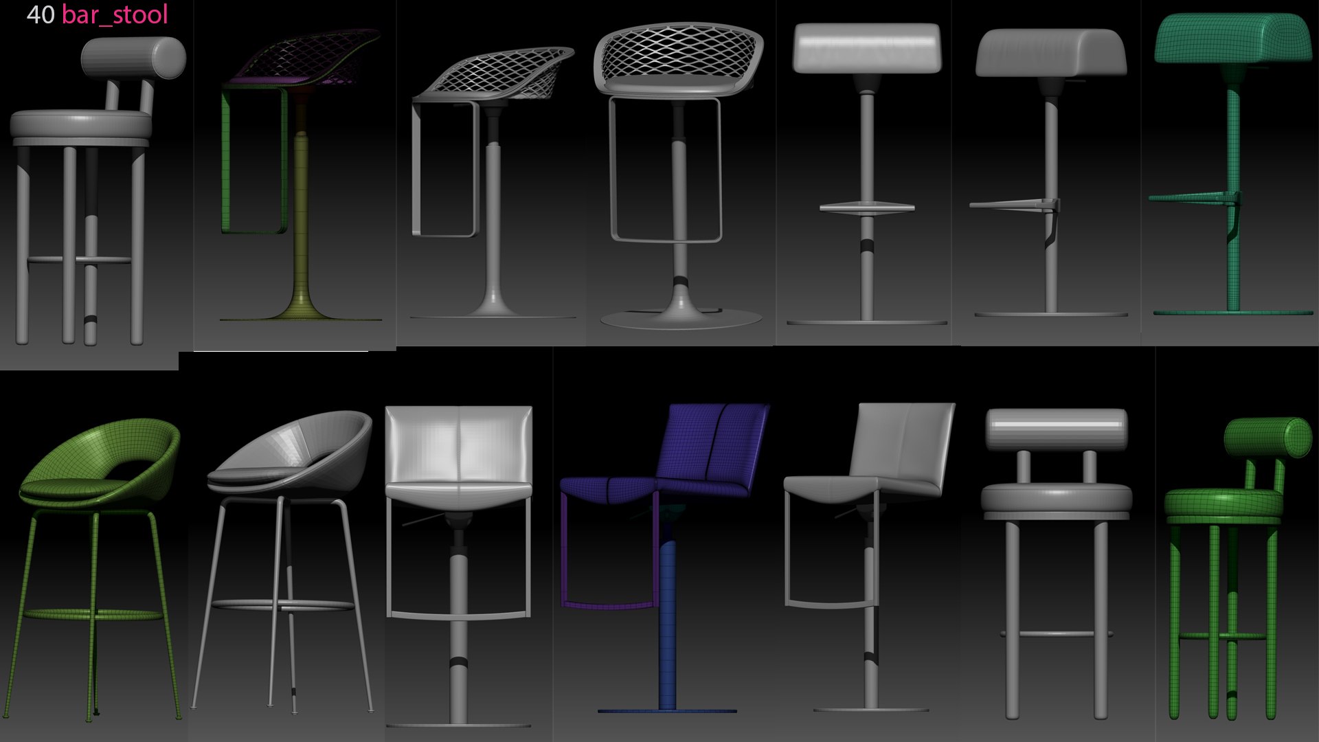 3D Bar Chair -vol -1 - TurboSquid 2158493