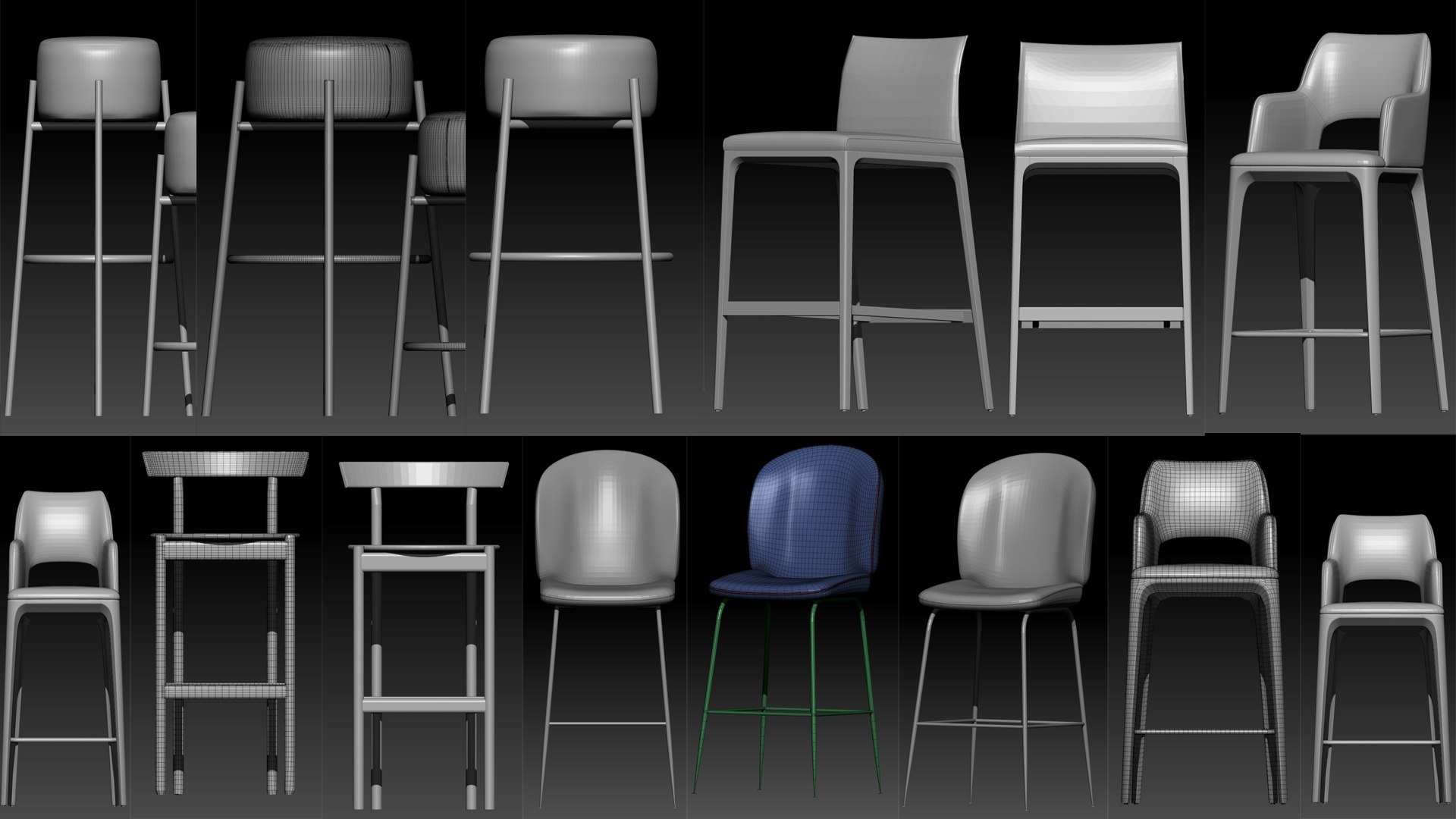 3D Bar Chair -vol -1 - TurboSquid 2158493