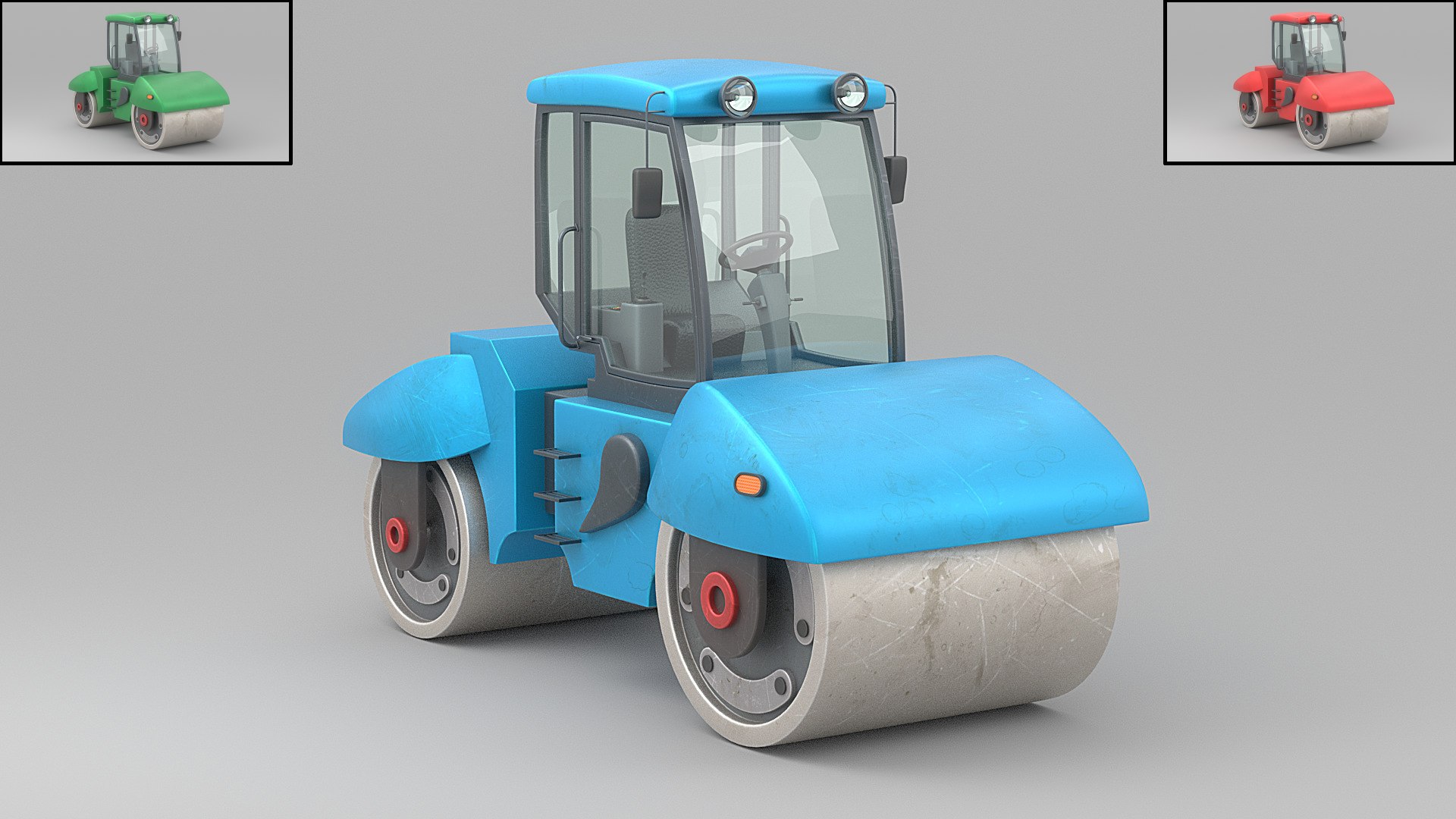 Cartoon Road Roller 3D - TurboSquid 1996794