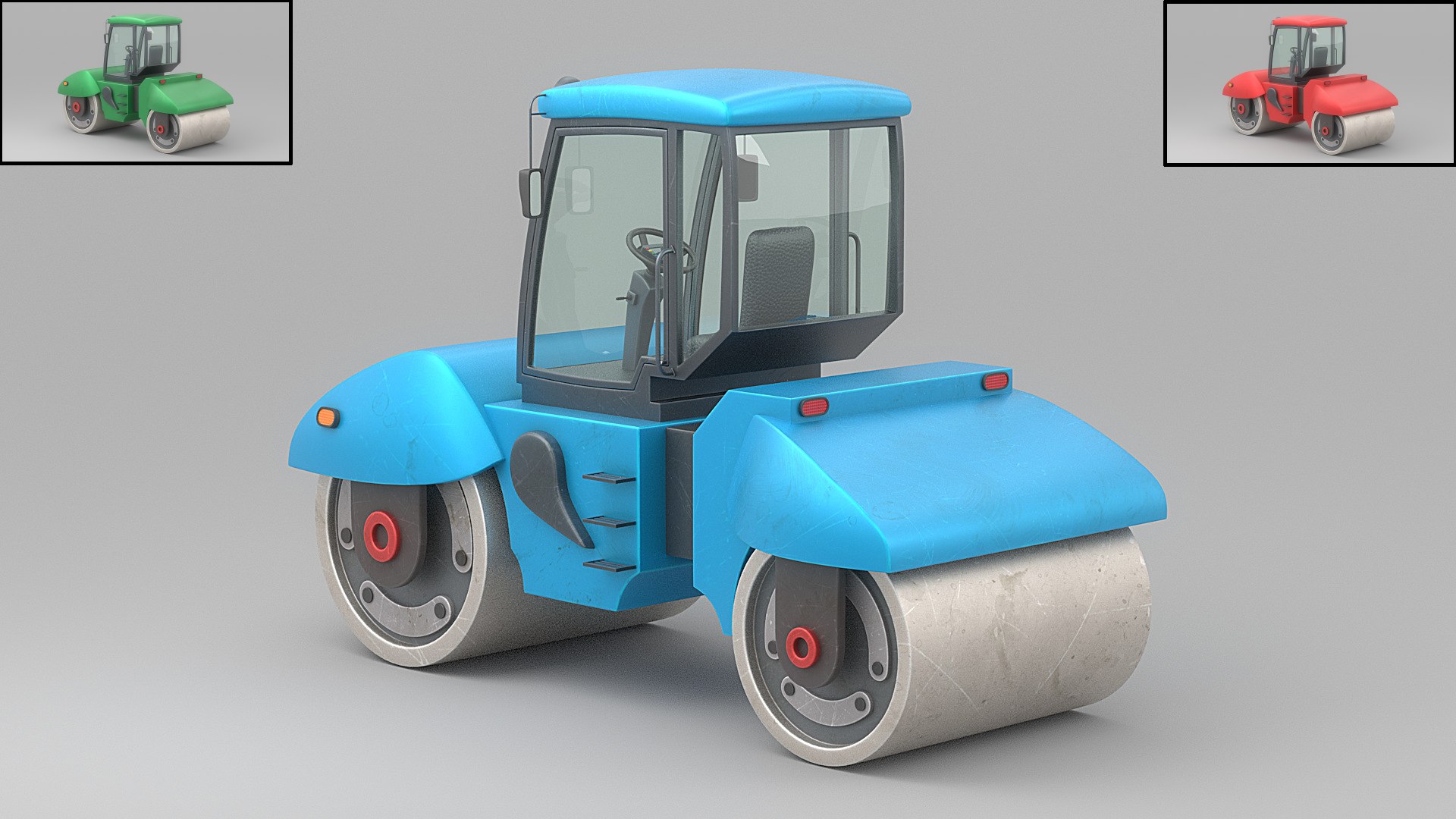 Cartoon Road Roller 3D - TurboSquid 1996794