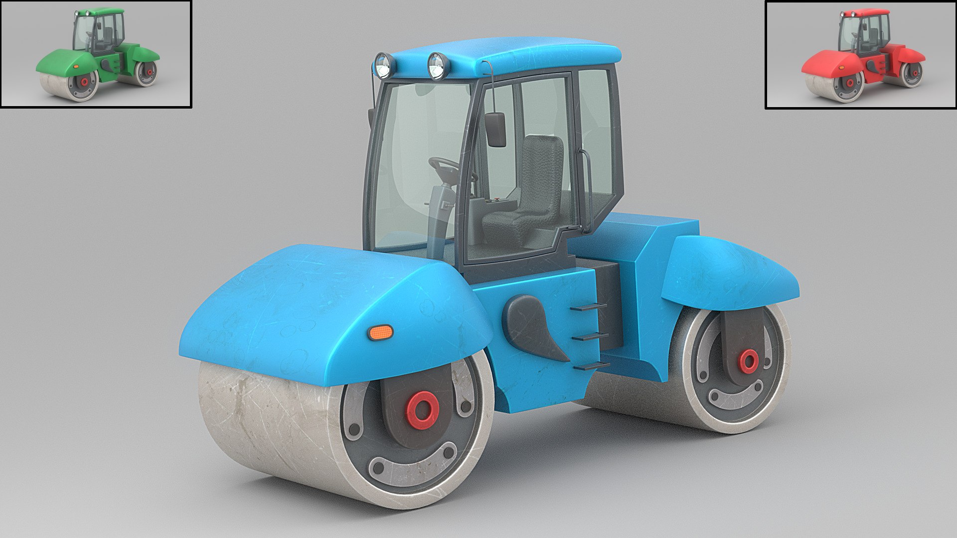 Cartoon Road Roller 3D - TurboSquid 1996794