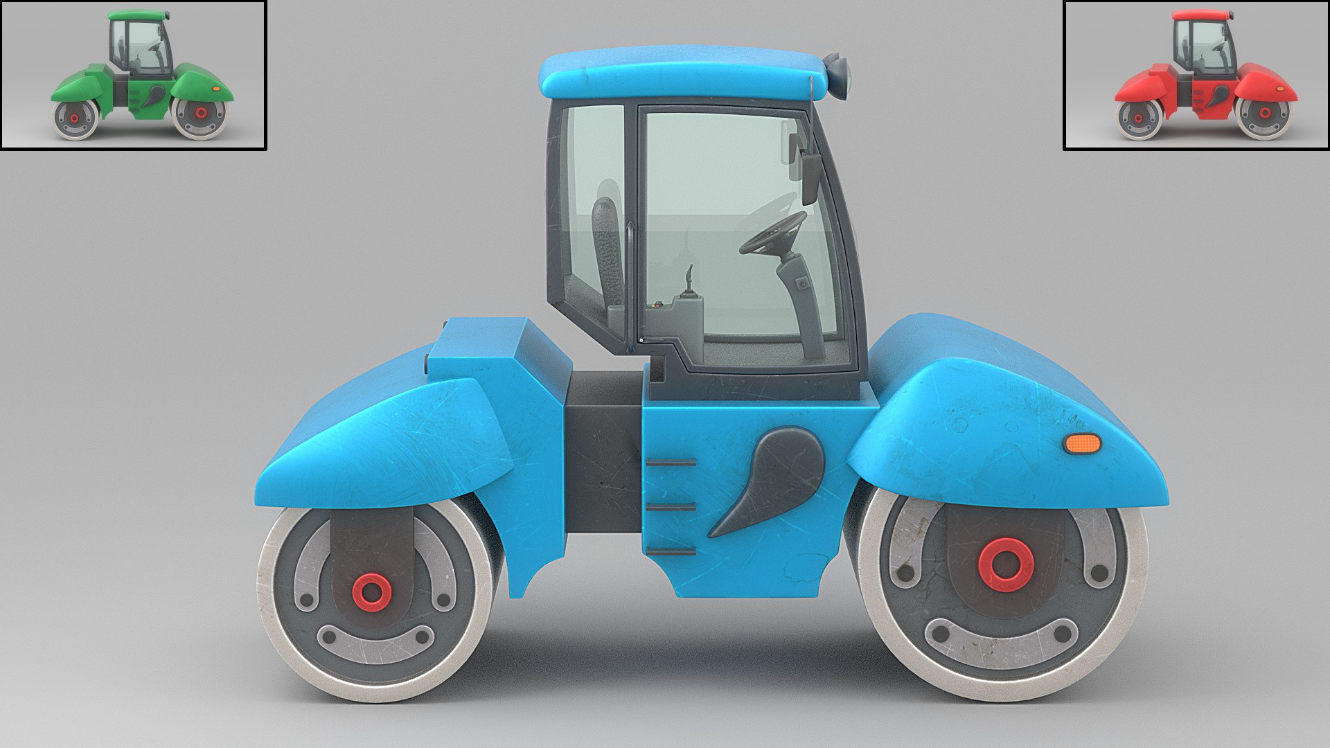 Cartoon Road Roller 3D - TurboSquid 1996794
