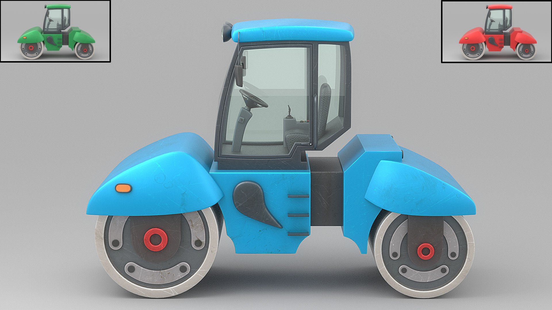 Cartoon Road Roller 3D - TurboSquid 1996794