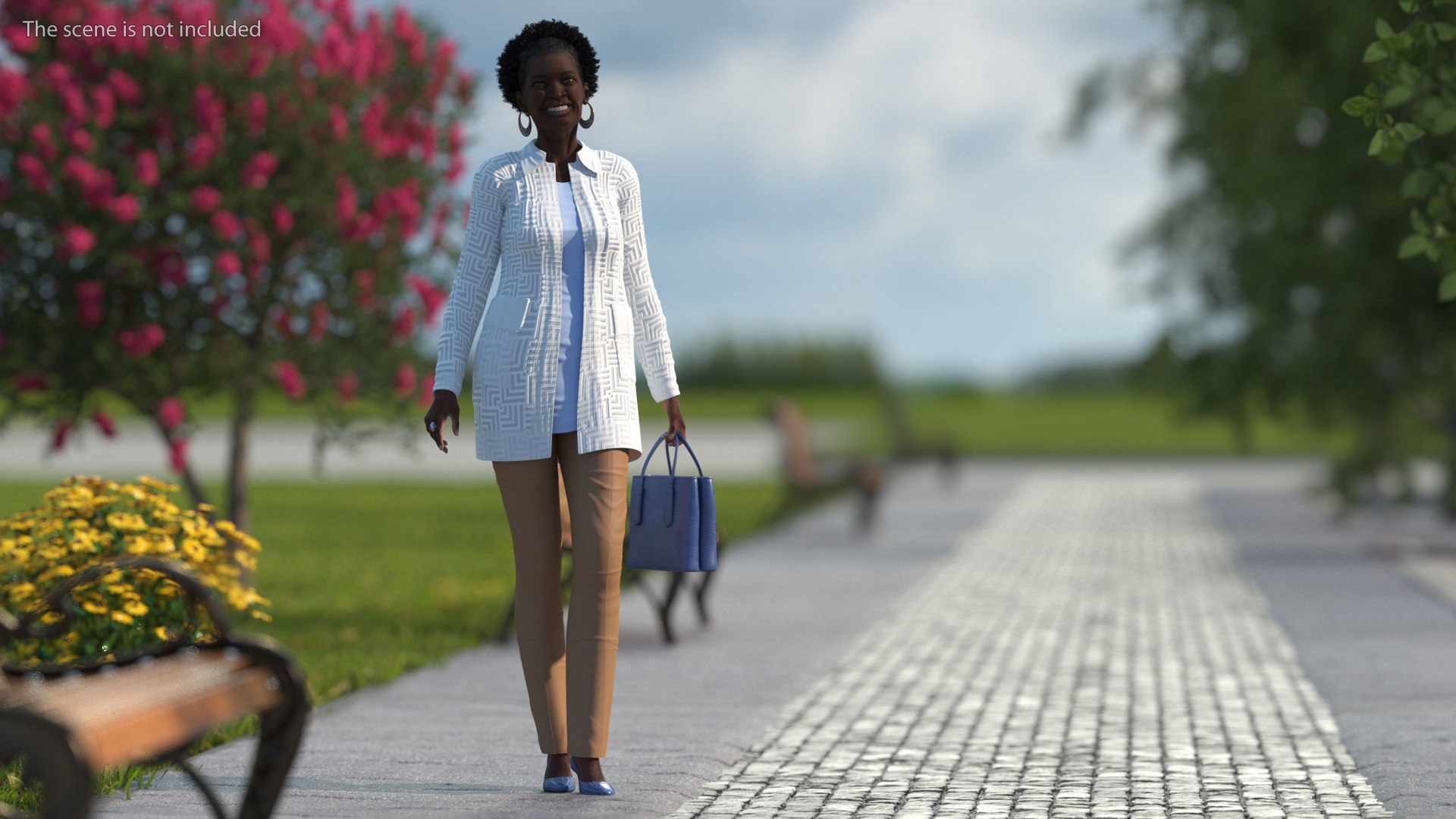 3D Afro American Woman Everyday Style Rigged For Modo Model ...