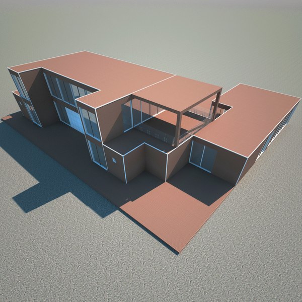 realistic modern house v3 3ds