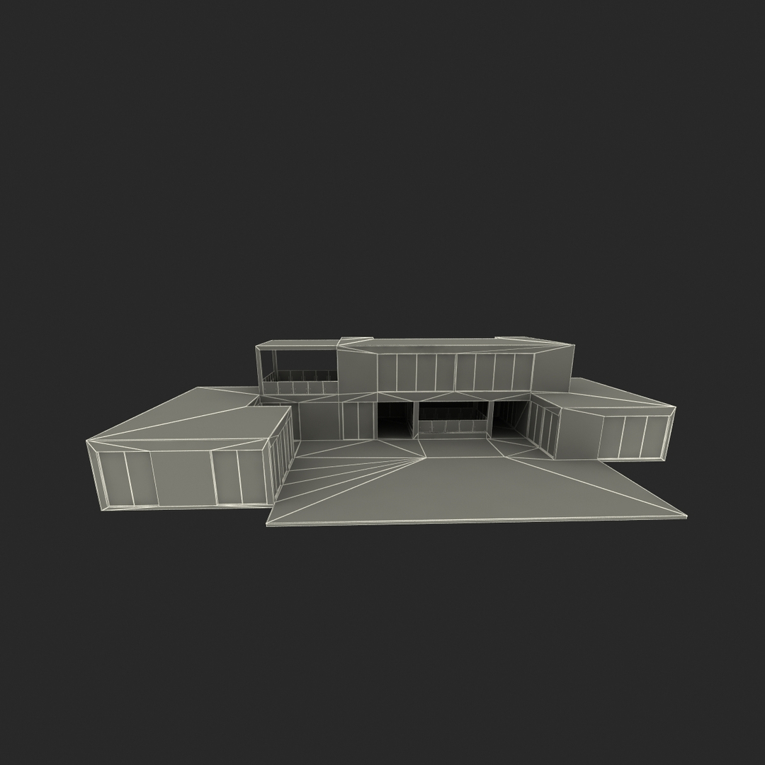 realistic modern house v3 3ds