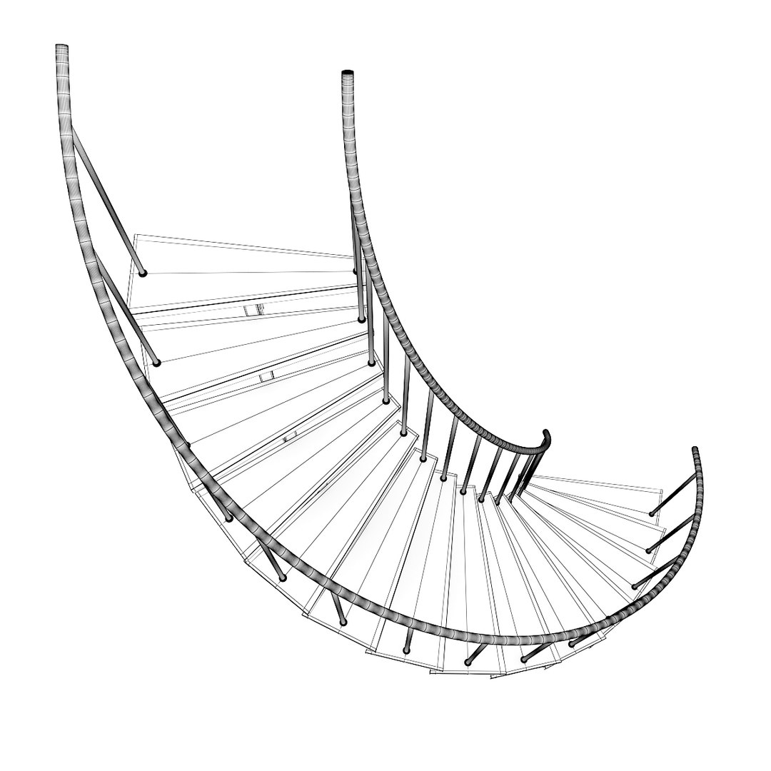 C4d Concrete Spiral Stairs