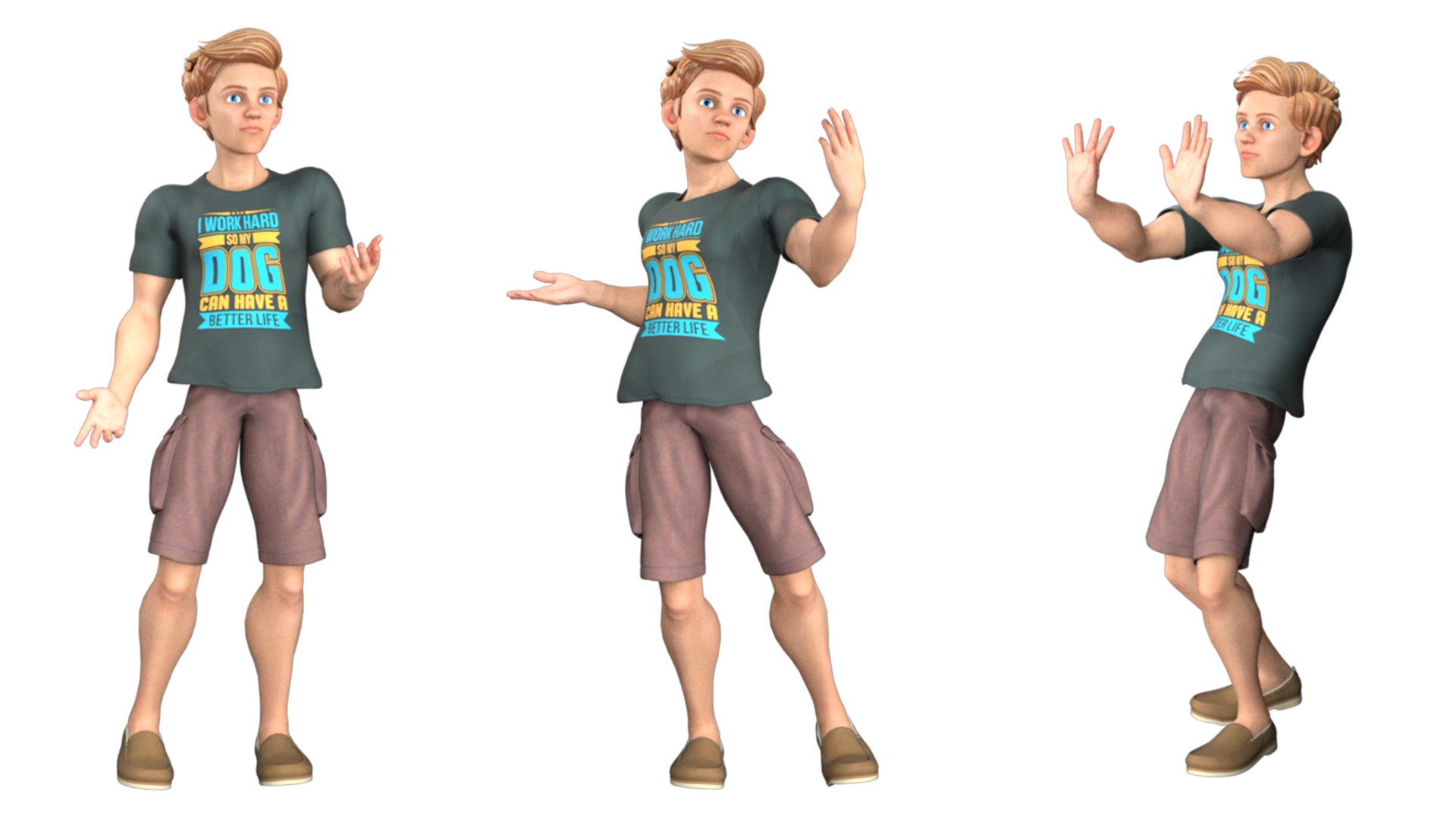 Cartoon Rigged Toon Style Little Boy-Amir Character 3D Model 3D ...