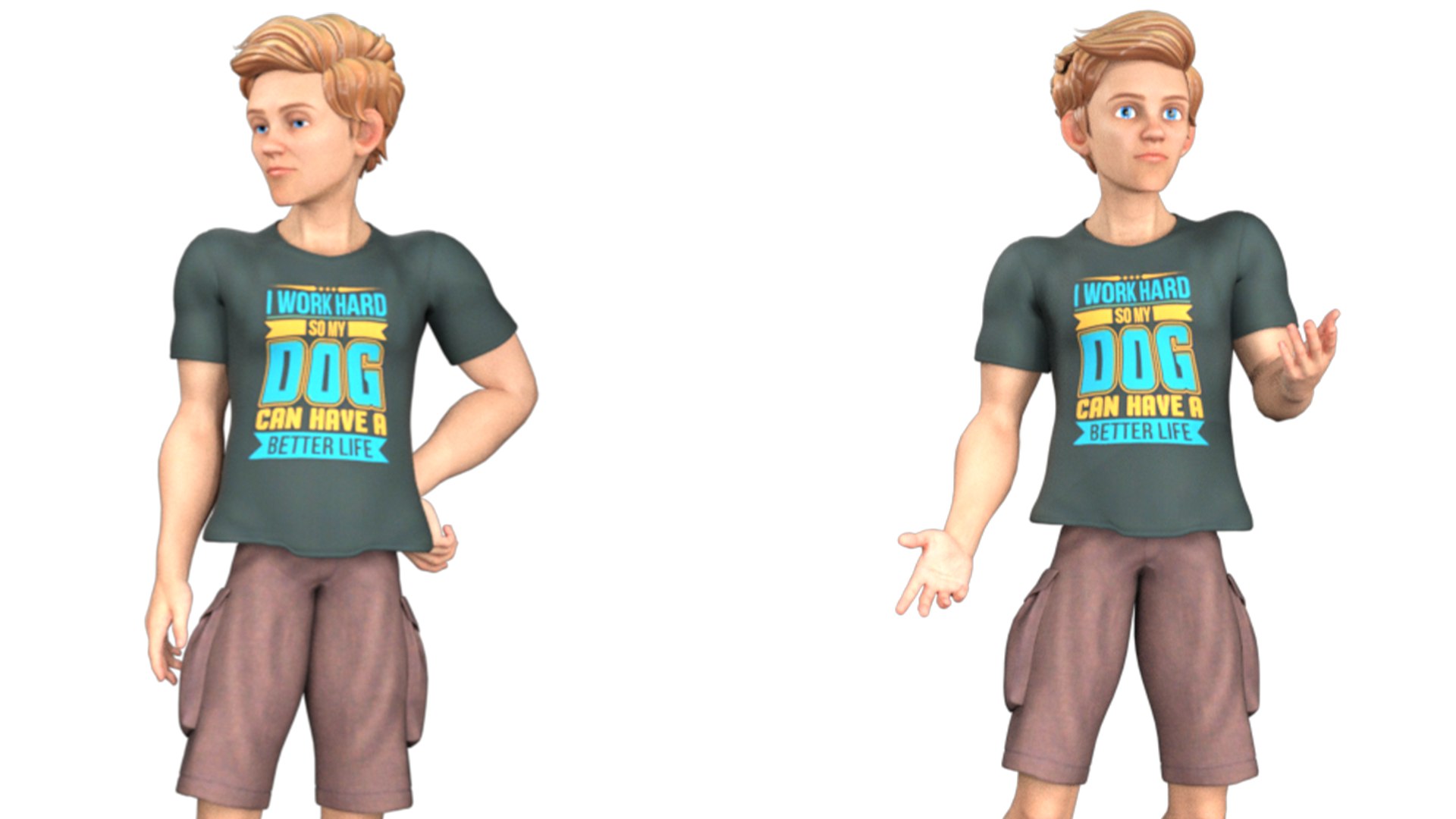 Cartoon Rigged Toon Style Little Boy-Amir Character 3D Model 3D ...