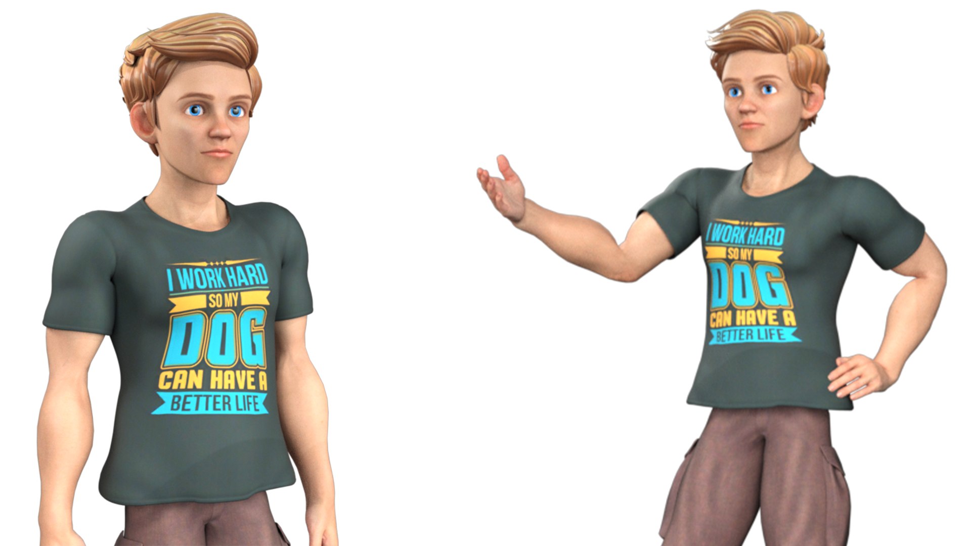 Cartoon Rigged Toon Style Little Boy-Amir Character 3D Model 3D ...