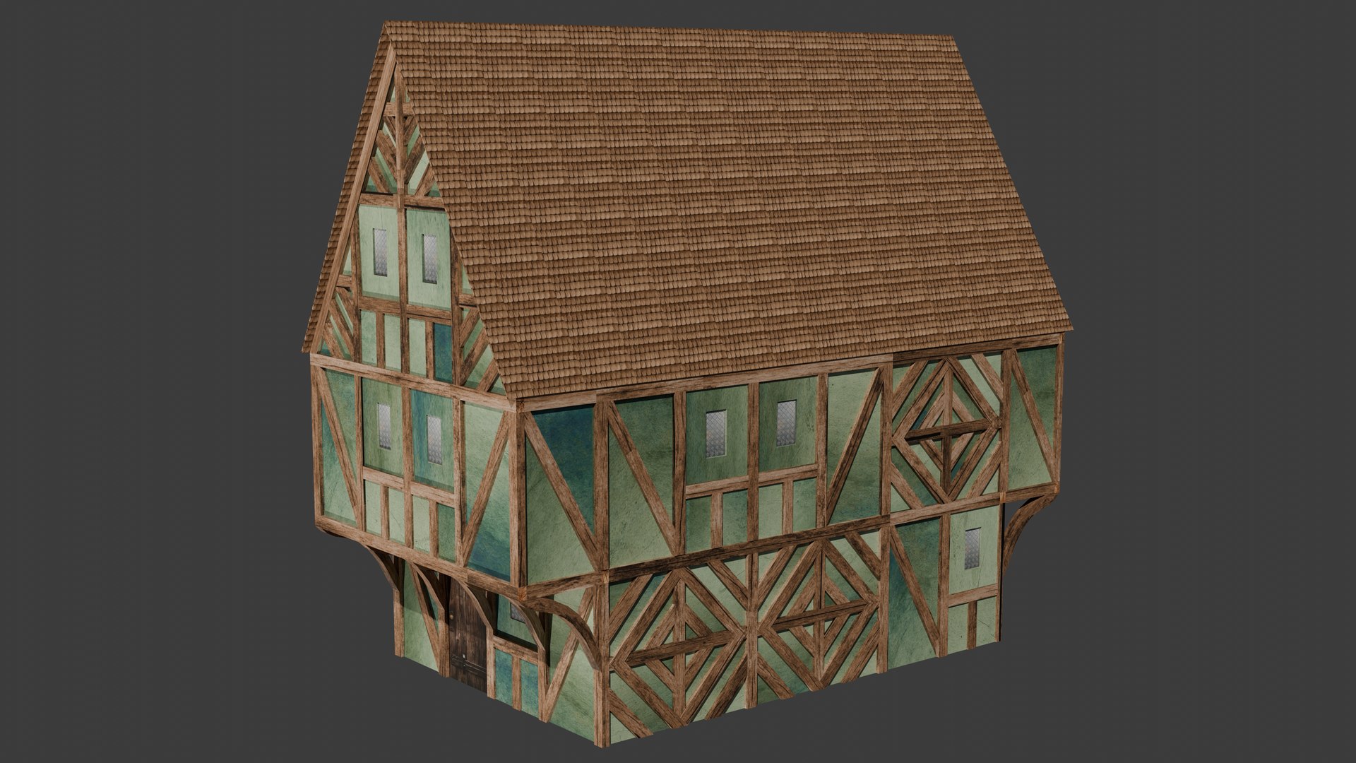 Western European Medieval Timber Framed Building Kit LGL 3D Model ...