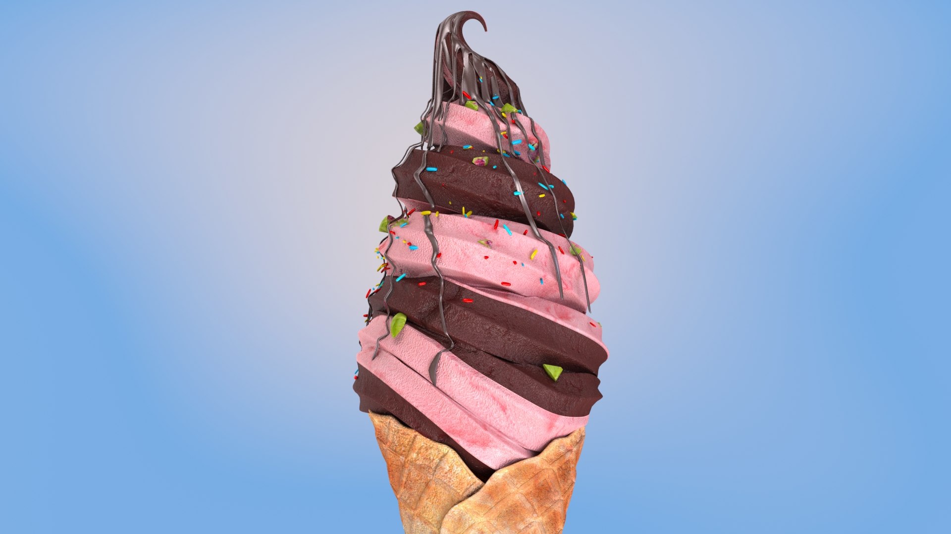 Mix Ice Cream Cone Model - TurboSquid 1522290