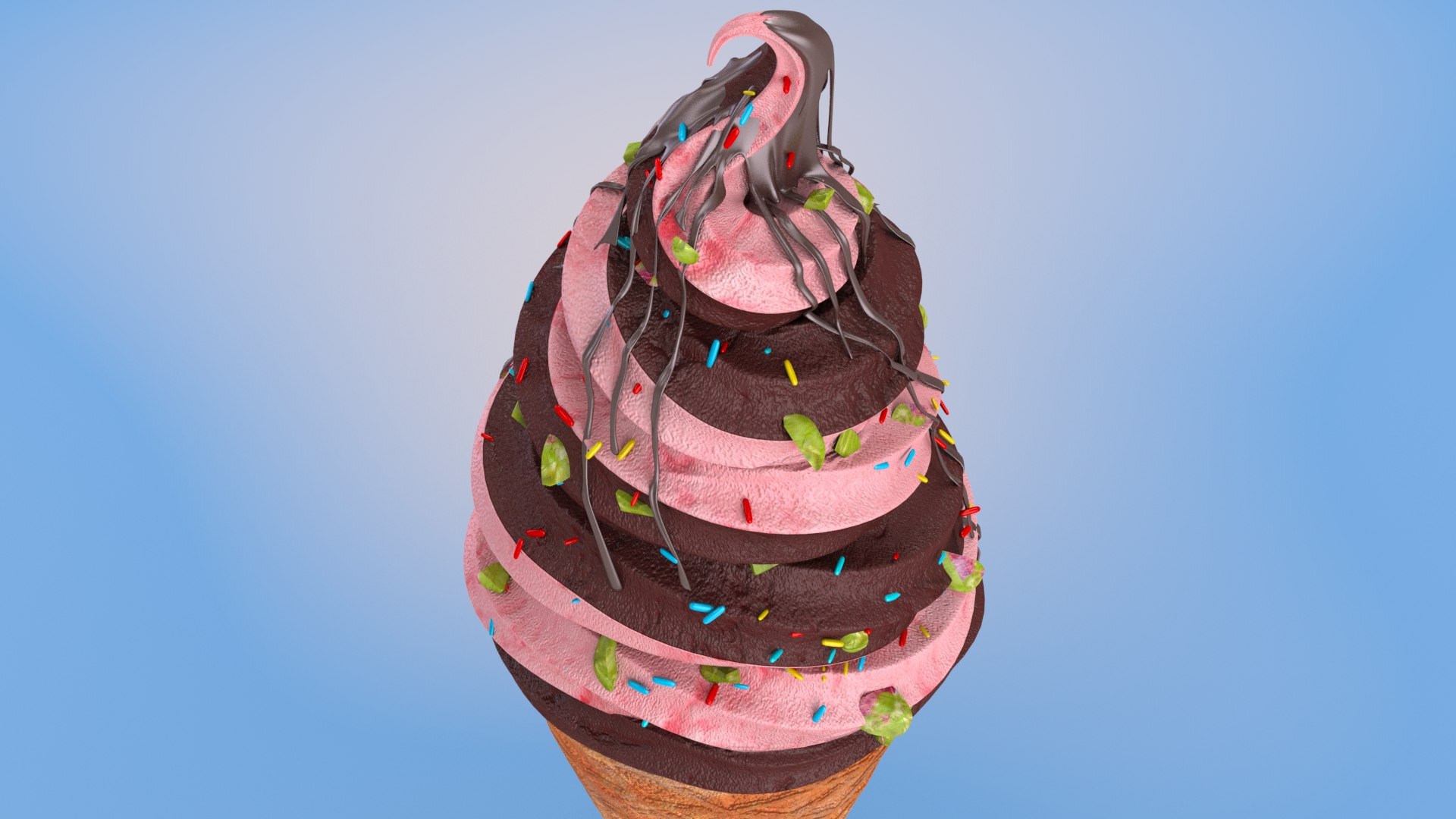 Mix Ice Cream Cone Model - TurboSquid 1522290