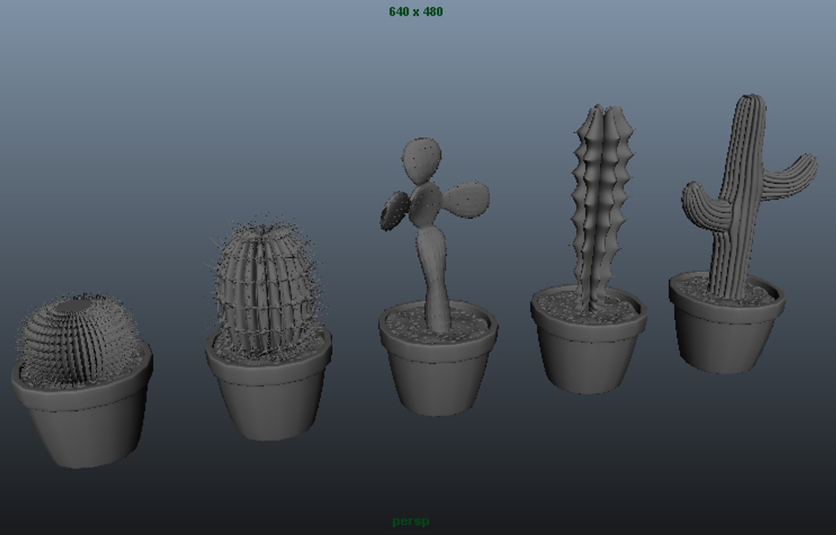 3d Cactus Vase