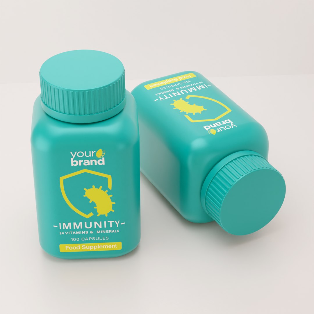 Square Supplement Tablet Packaging 3D Model - TurboSquid 2229184