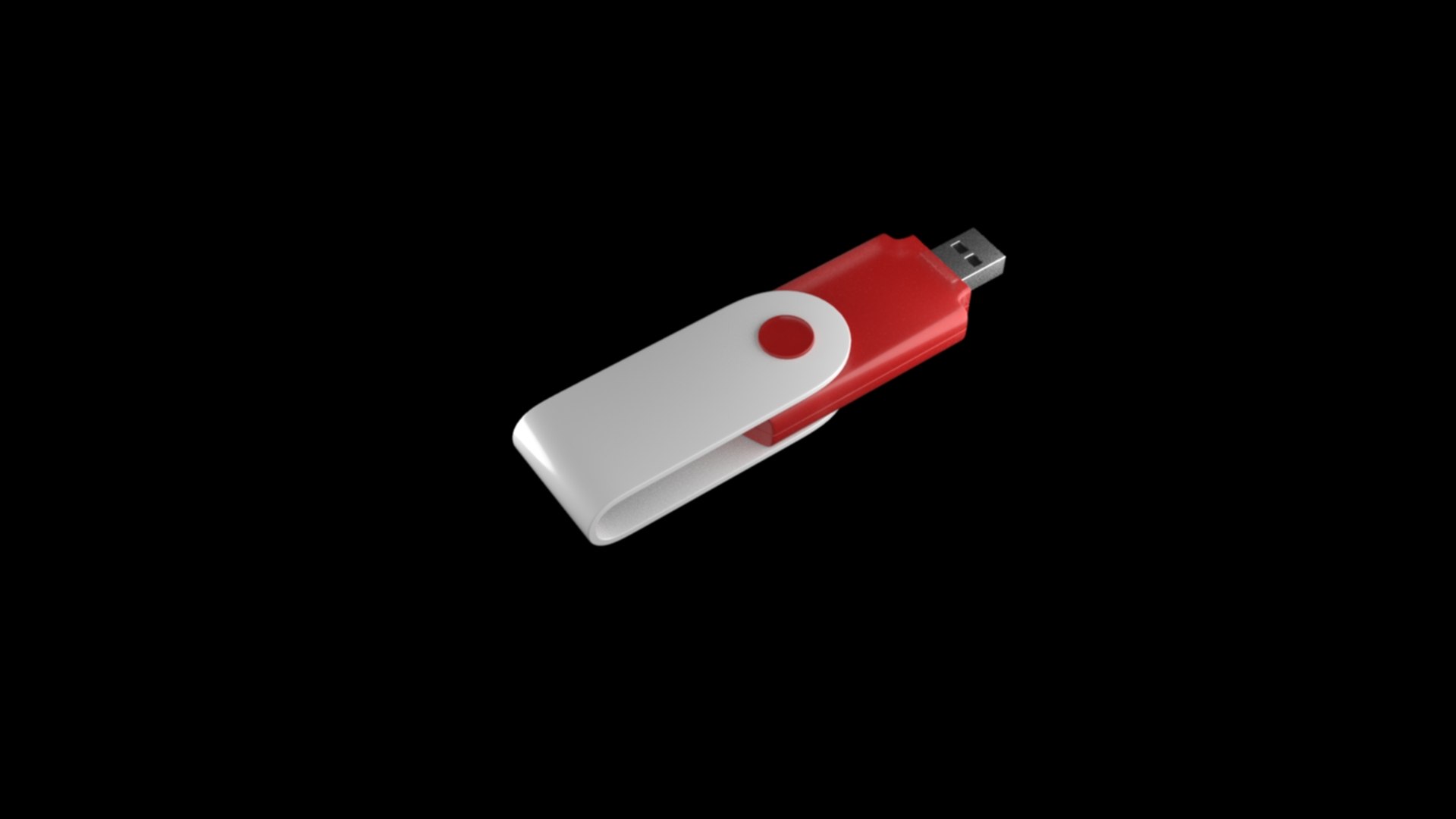 3D Model Red And White Pendrive - TurboSquid 2094190