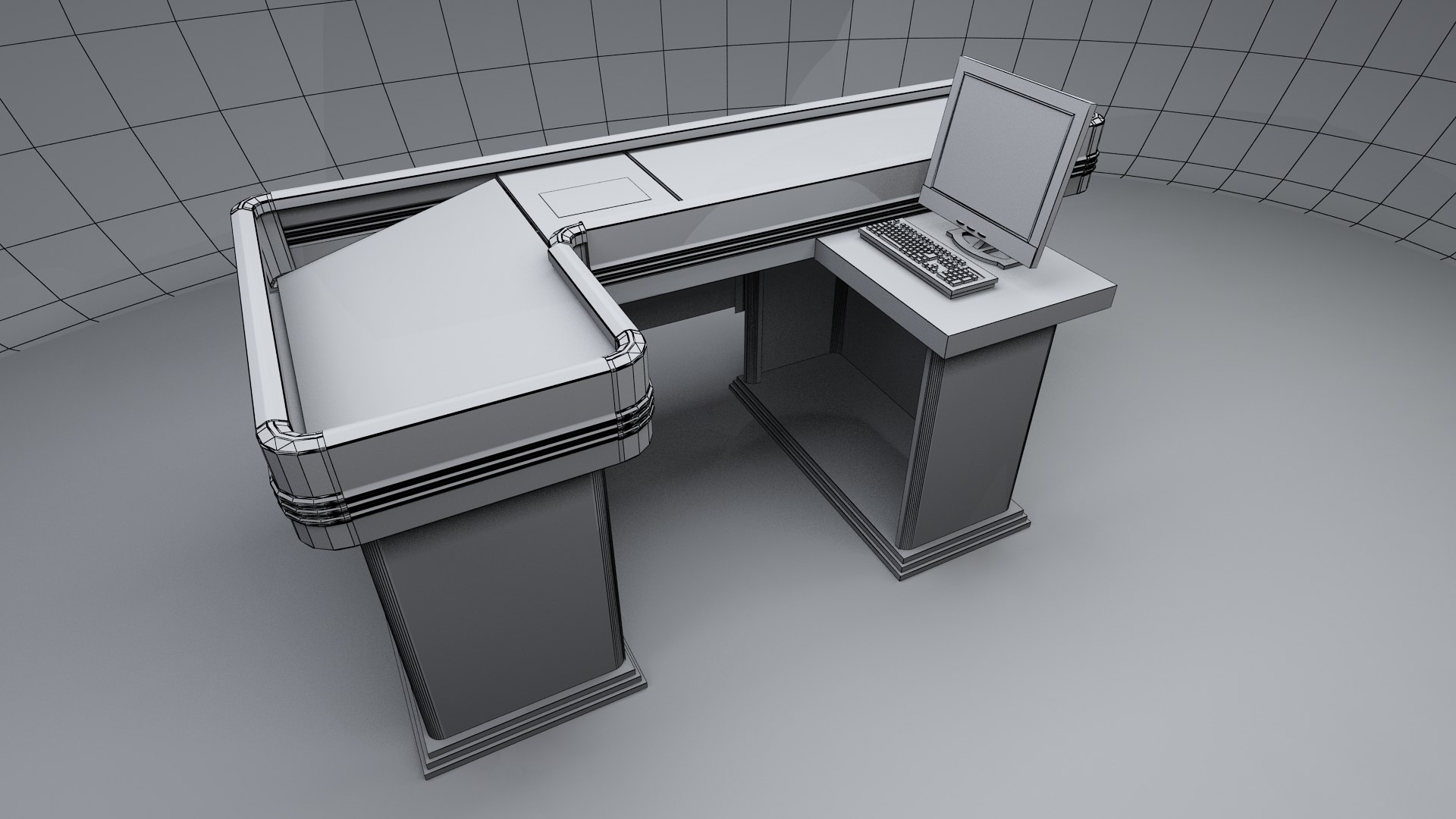 Market Checkout Counter 3D Model - TurboSquid 2144933