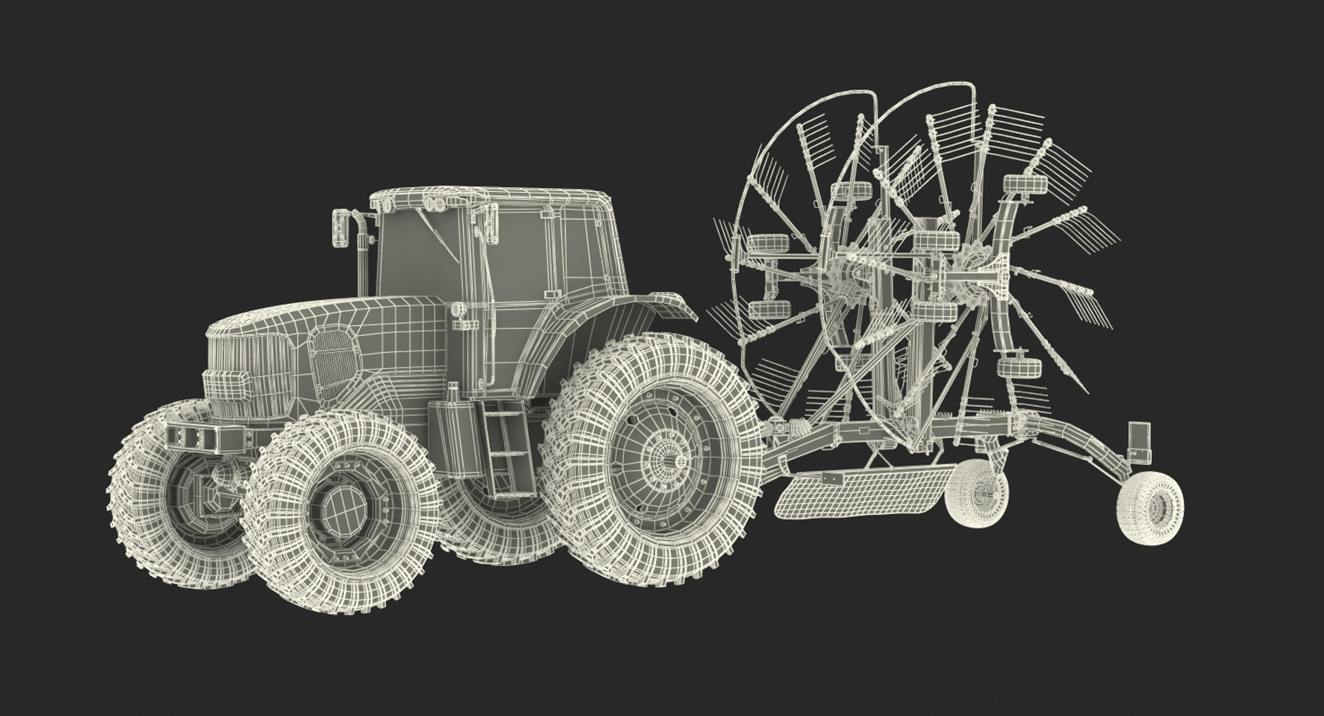 Tractor Twin Rotary Rake 3D Model - TurboSquid 1332845