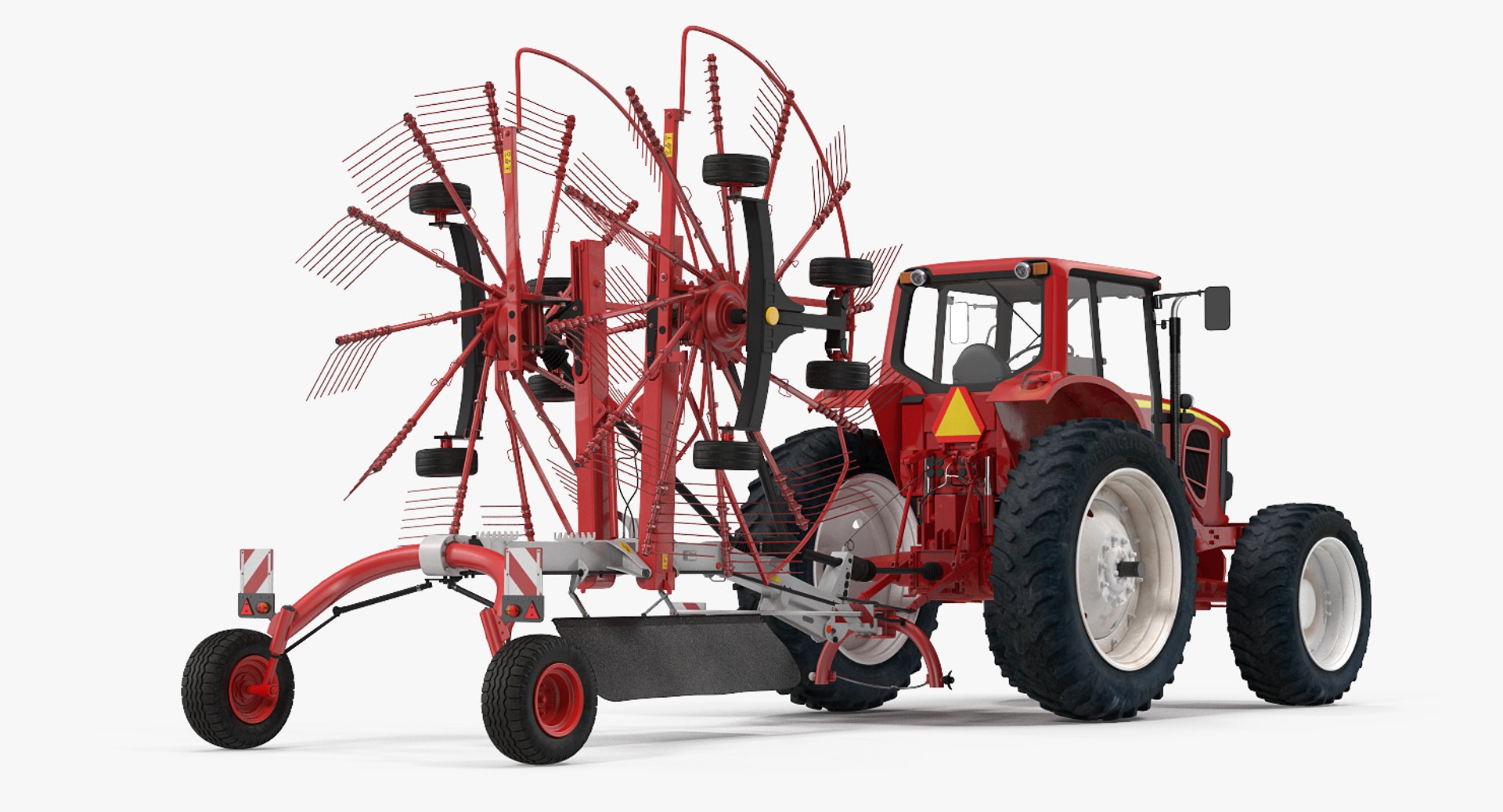 Tractor twin rotary rake 3D model - TurboSquid 1332845