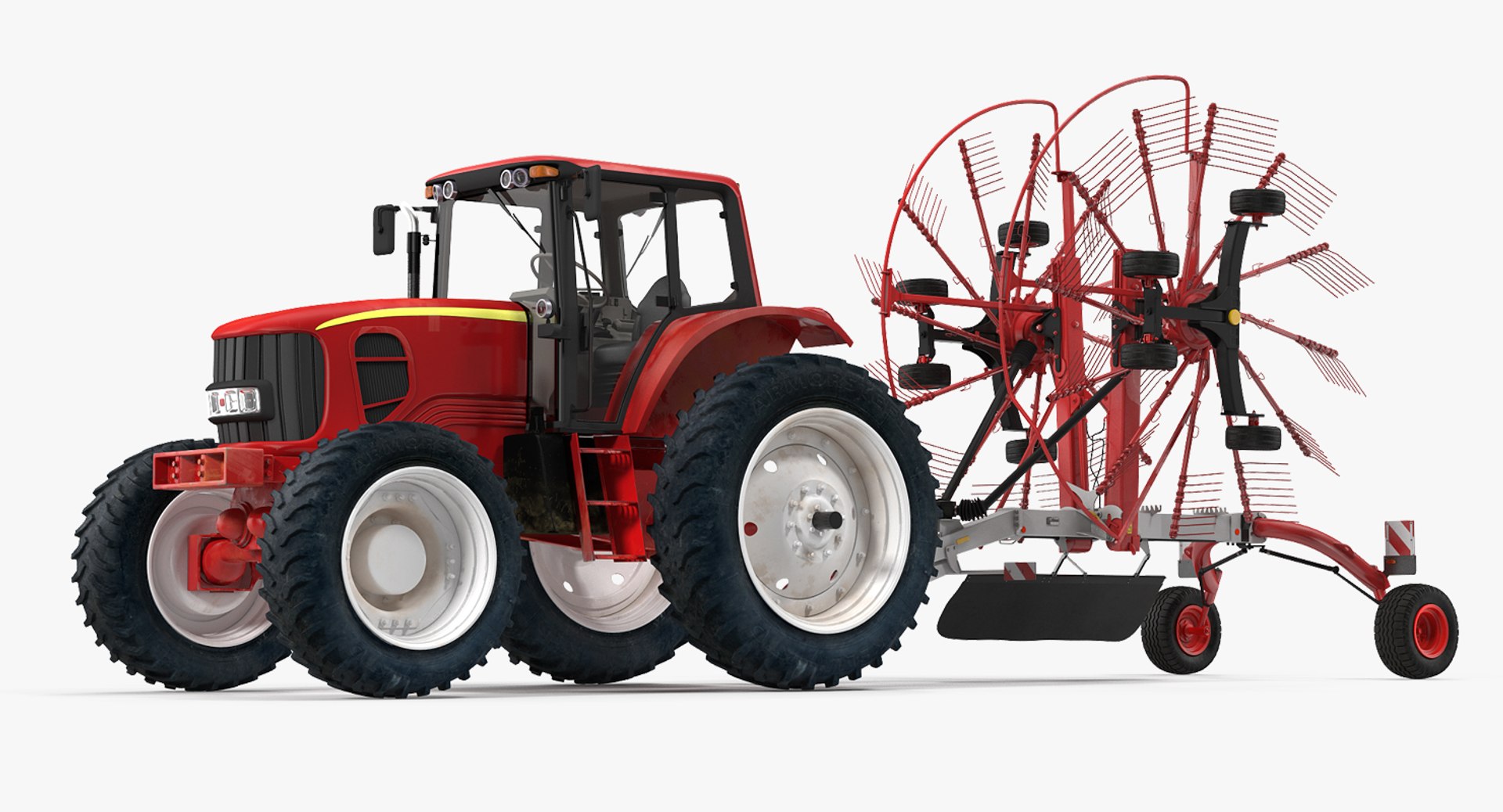 Tractor twin rotary rake 3D model - TurboSquid 1332845