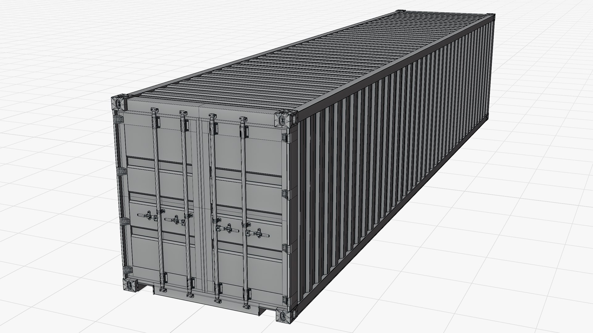 Shipping Container 40 Ft Clear 3D Model - TurboSquid 2222366