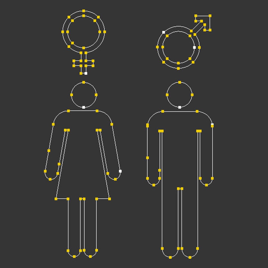 3d Male Female Symbols Model