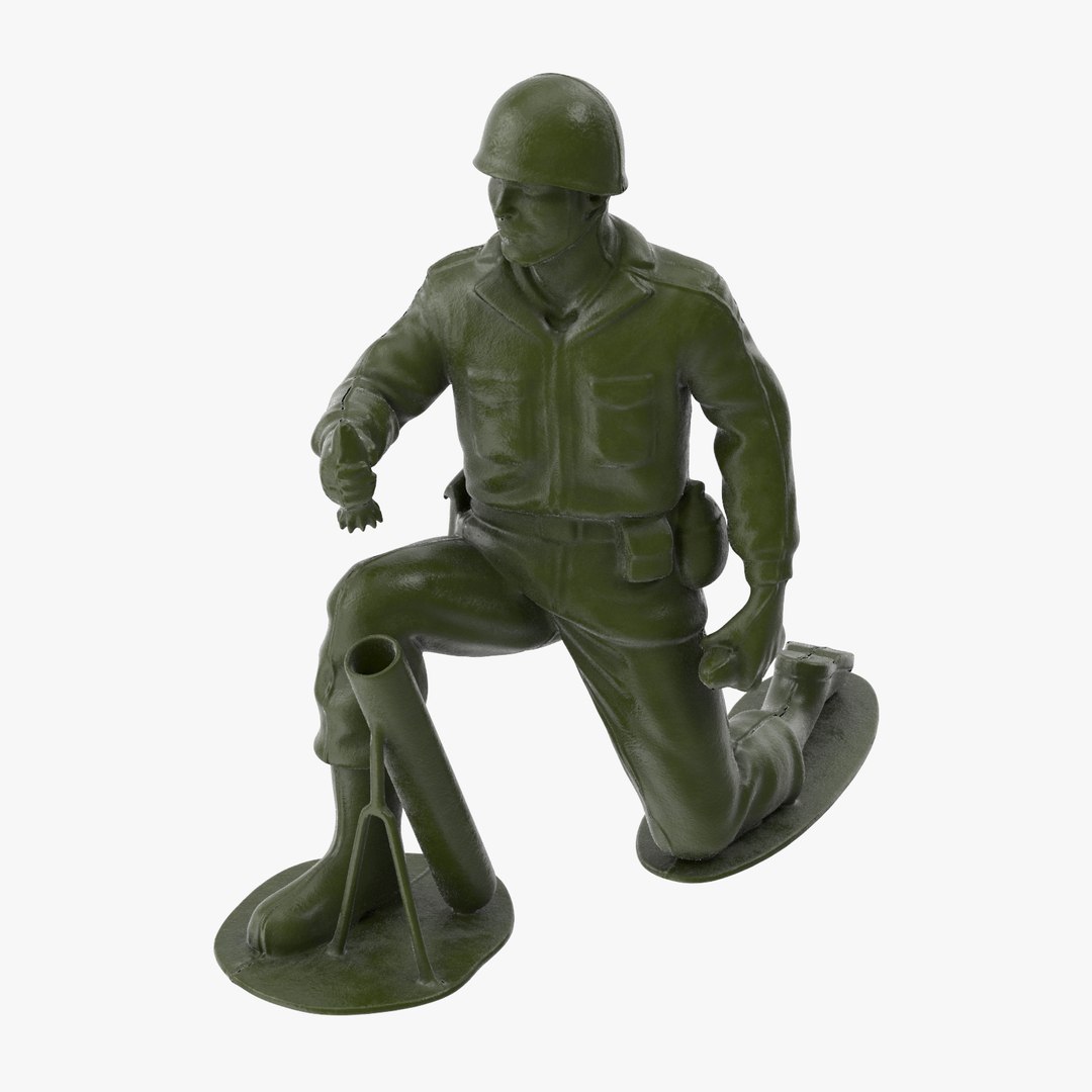 3d 5 plastic toy soldiers model