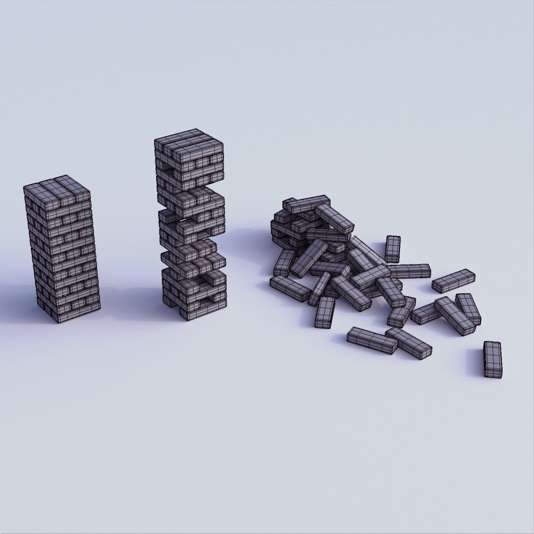 Jenga Three Variations Model - TurboSquid 1932232