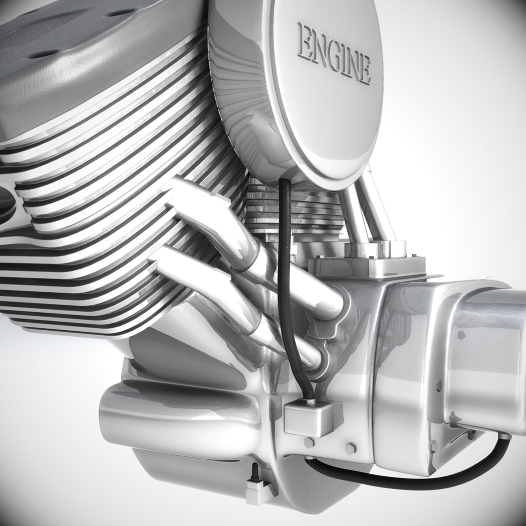 Realistic Bike Engine 3d Model