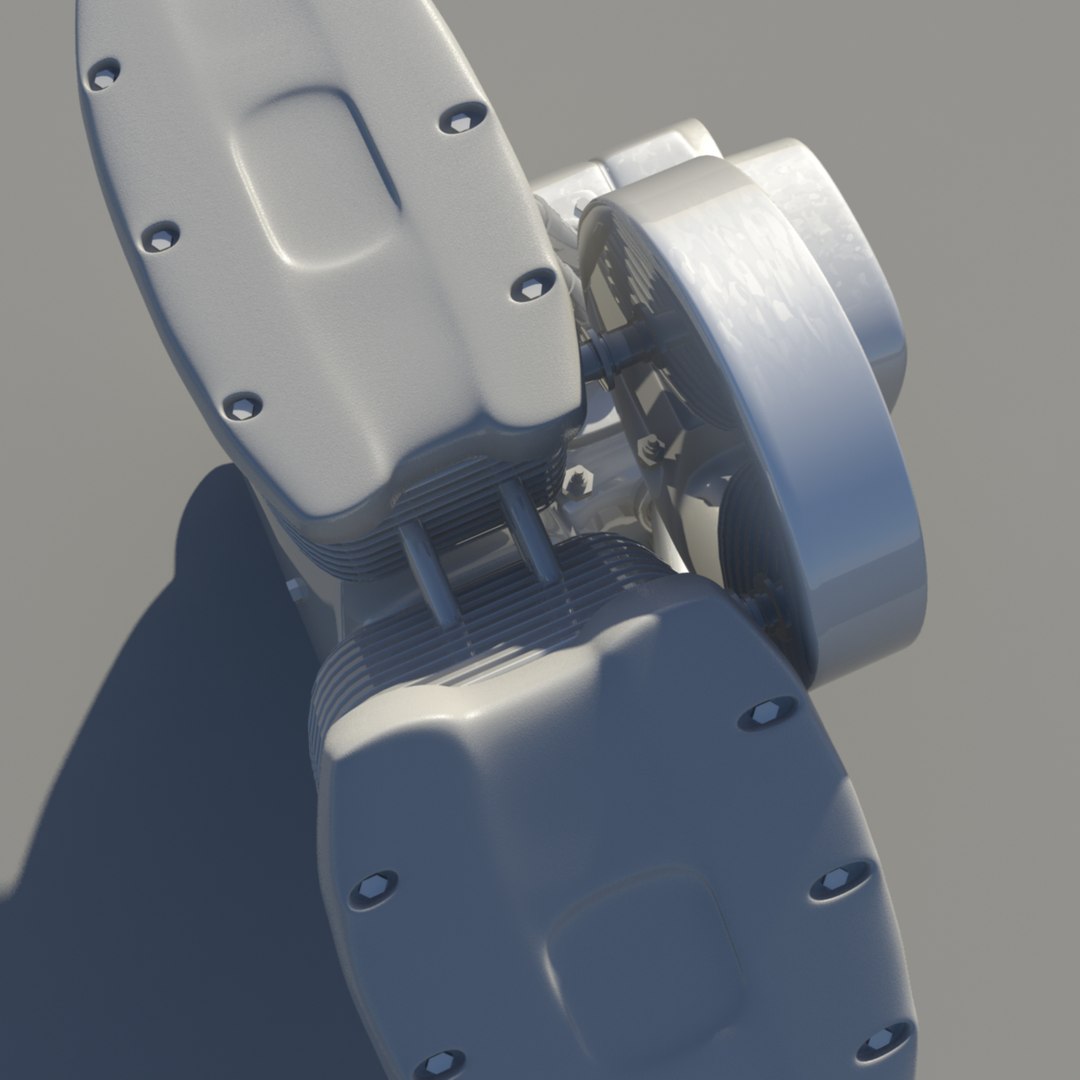Realistic Bike Engine 3d Model