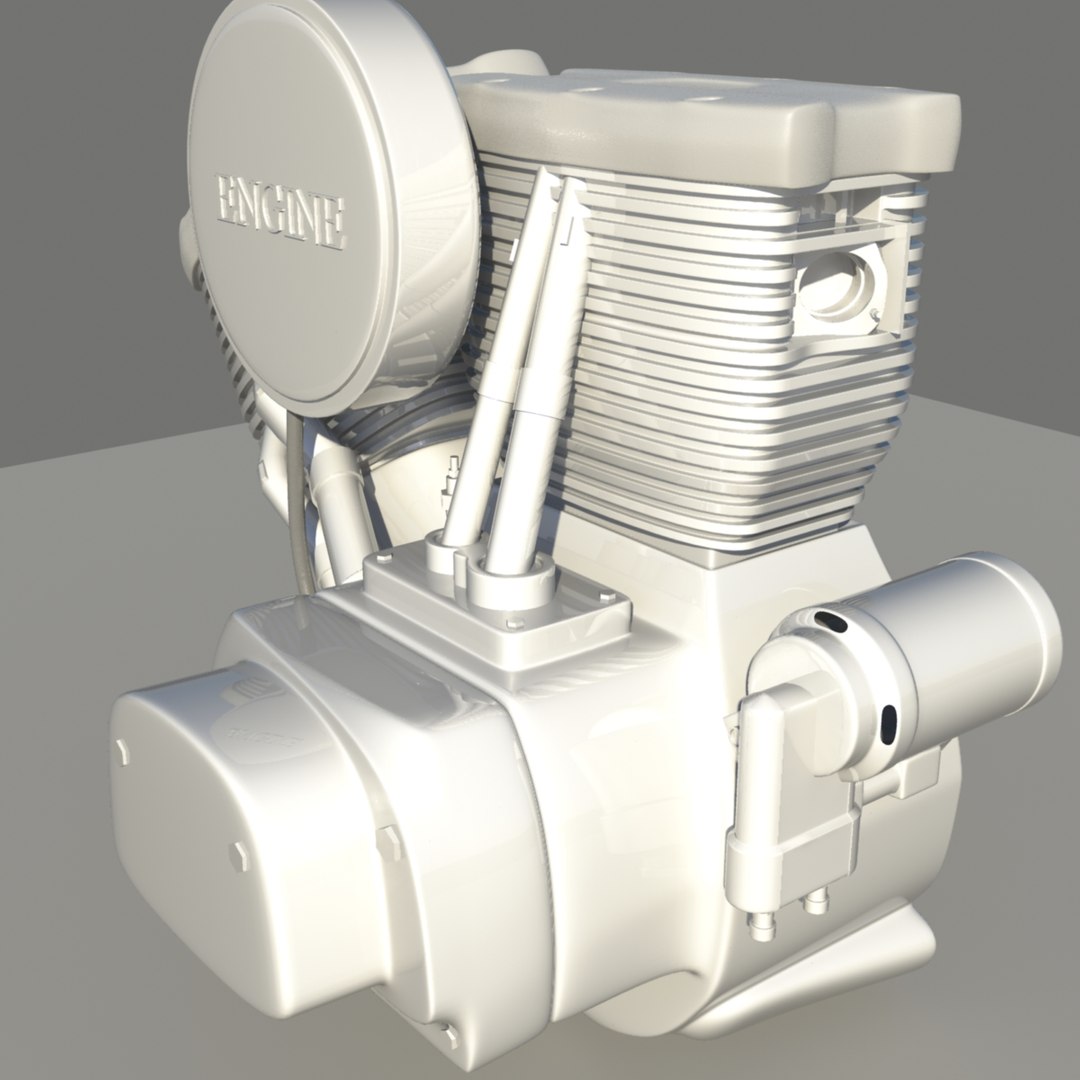 Realistic Bike Engine 3d Model