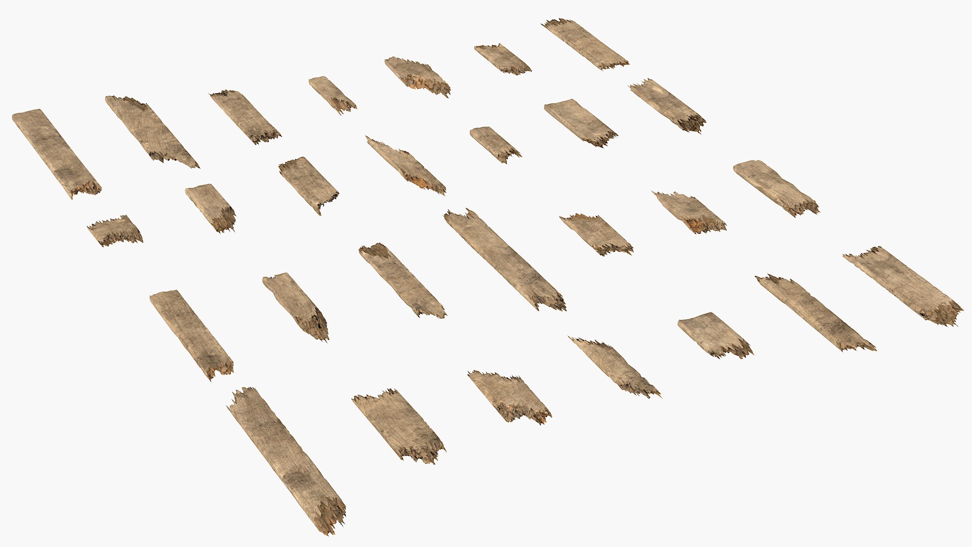 Wood Plank Debris Set 3D - TurboSquid 2139876