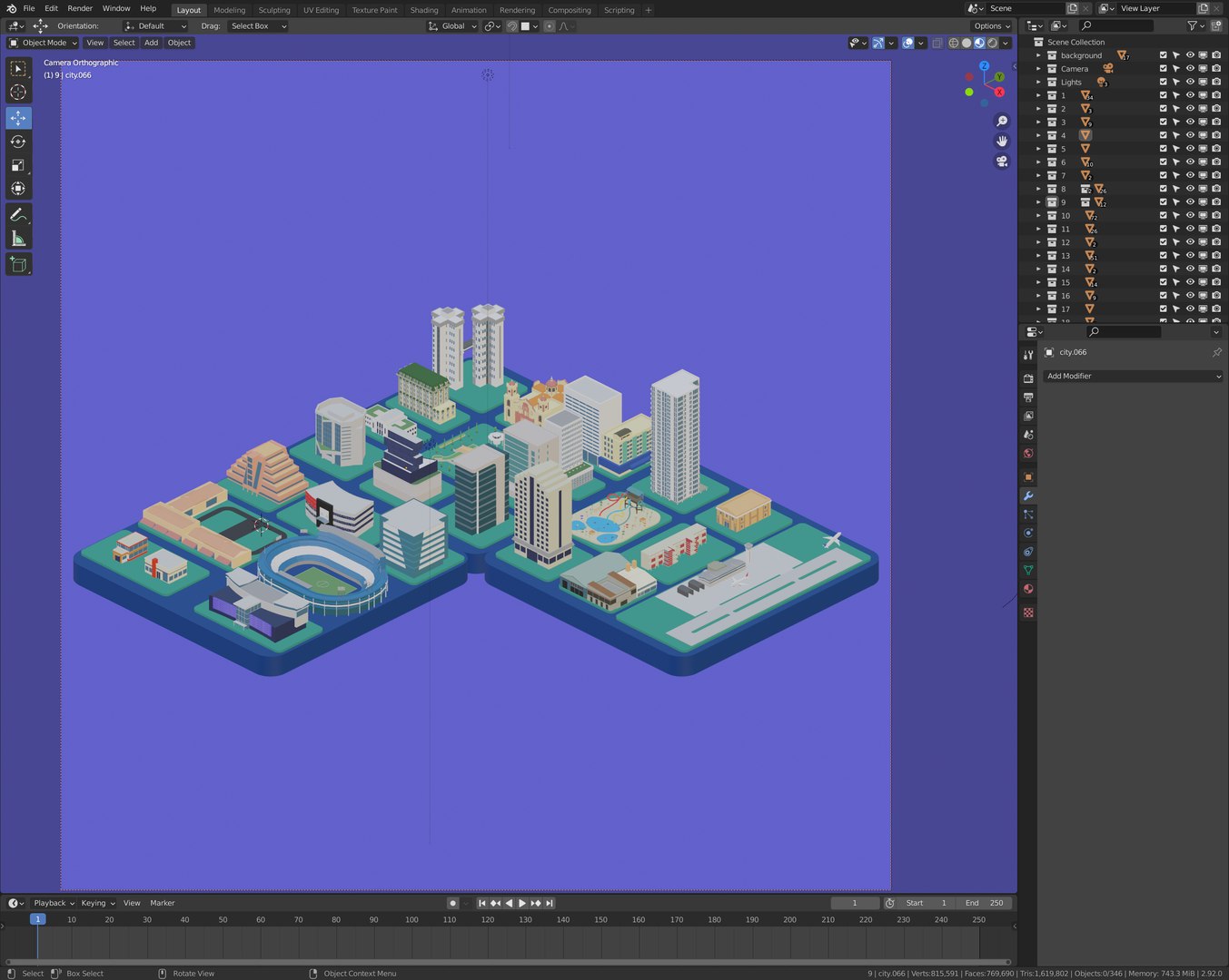 Isometric City Buildings 3D Model - TurboSquid 1712475