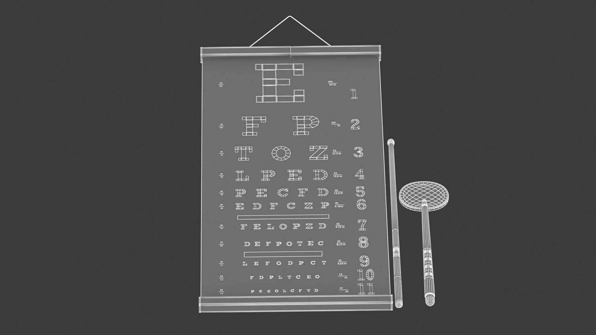 3D Medical Eye Chart - TurboSquid 2372305