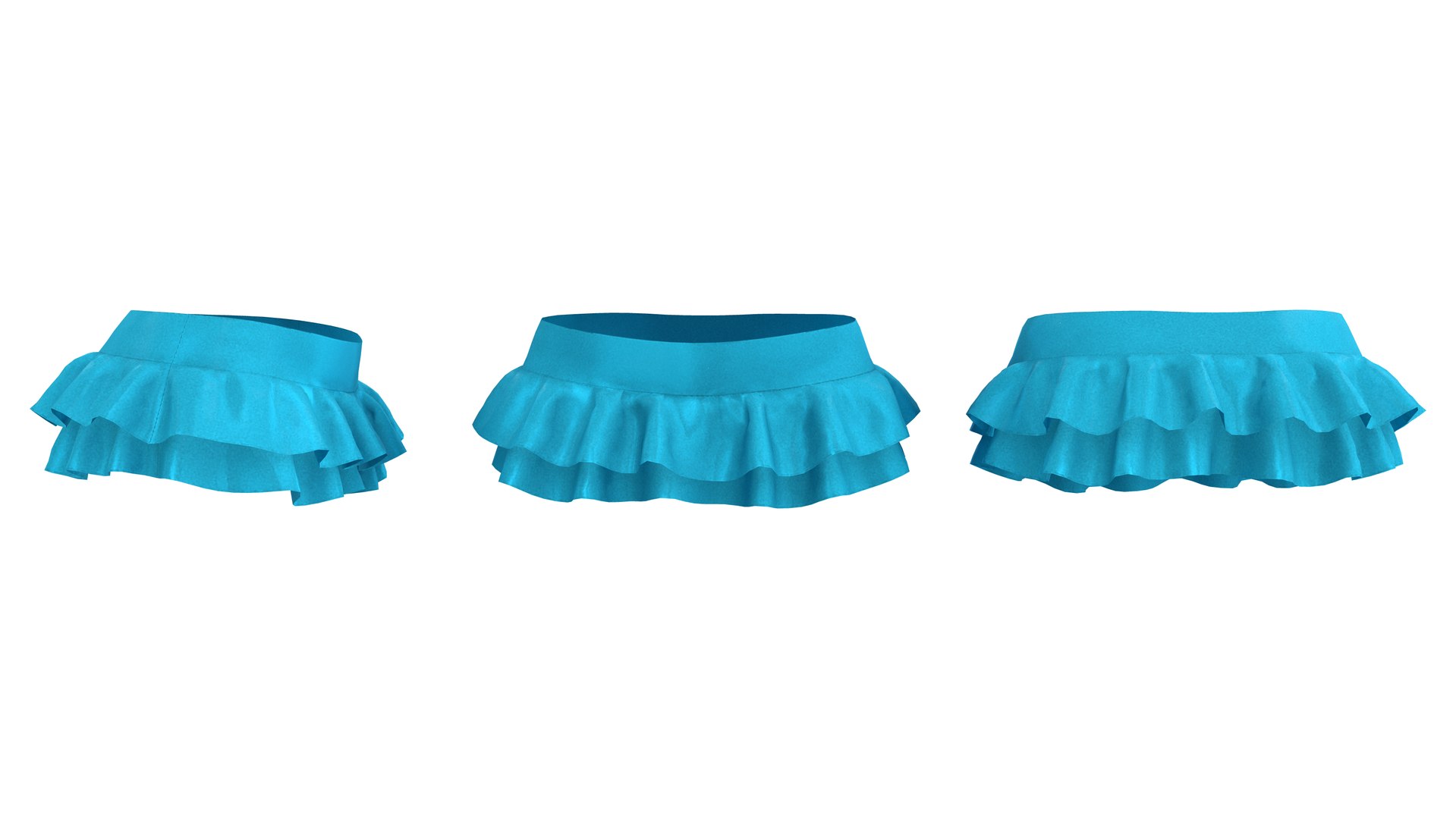 Double Ruffle Micro Mini Skirt 3D Model - TurboSquid 1764313