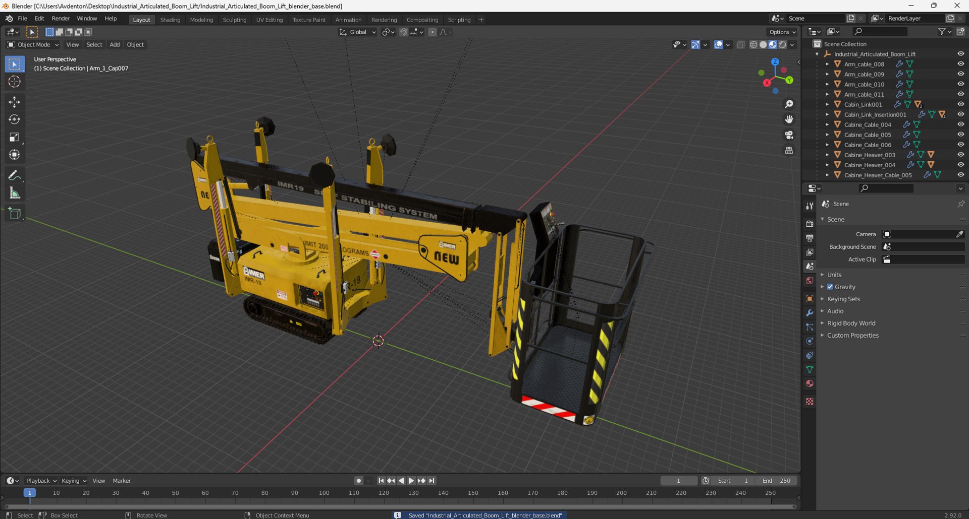 3D Industrial Articulated Boom Lift - TurboSquid 2271140