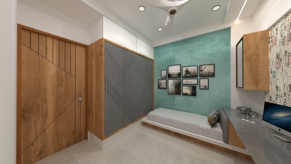 2bhk apartment interior 3D model - TurboSquid 1916674