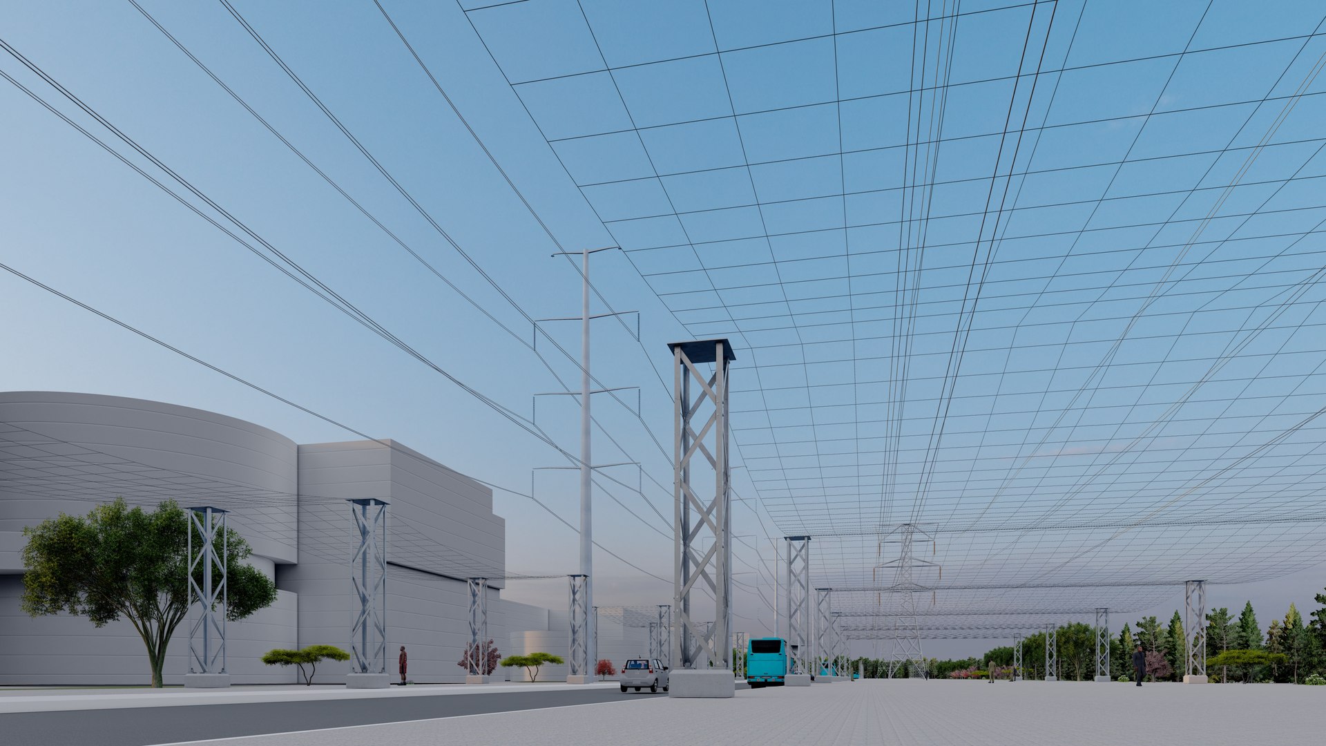 Powerline SafetyNet Urban Design Infrastructure 3D Model - TurboSquid ...
