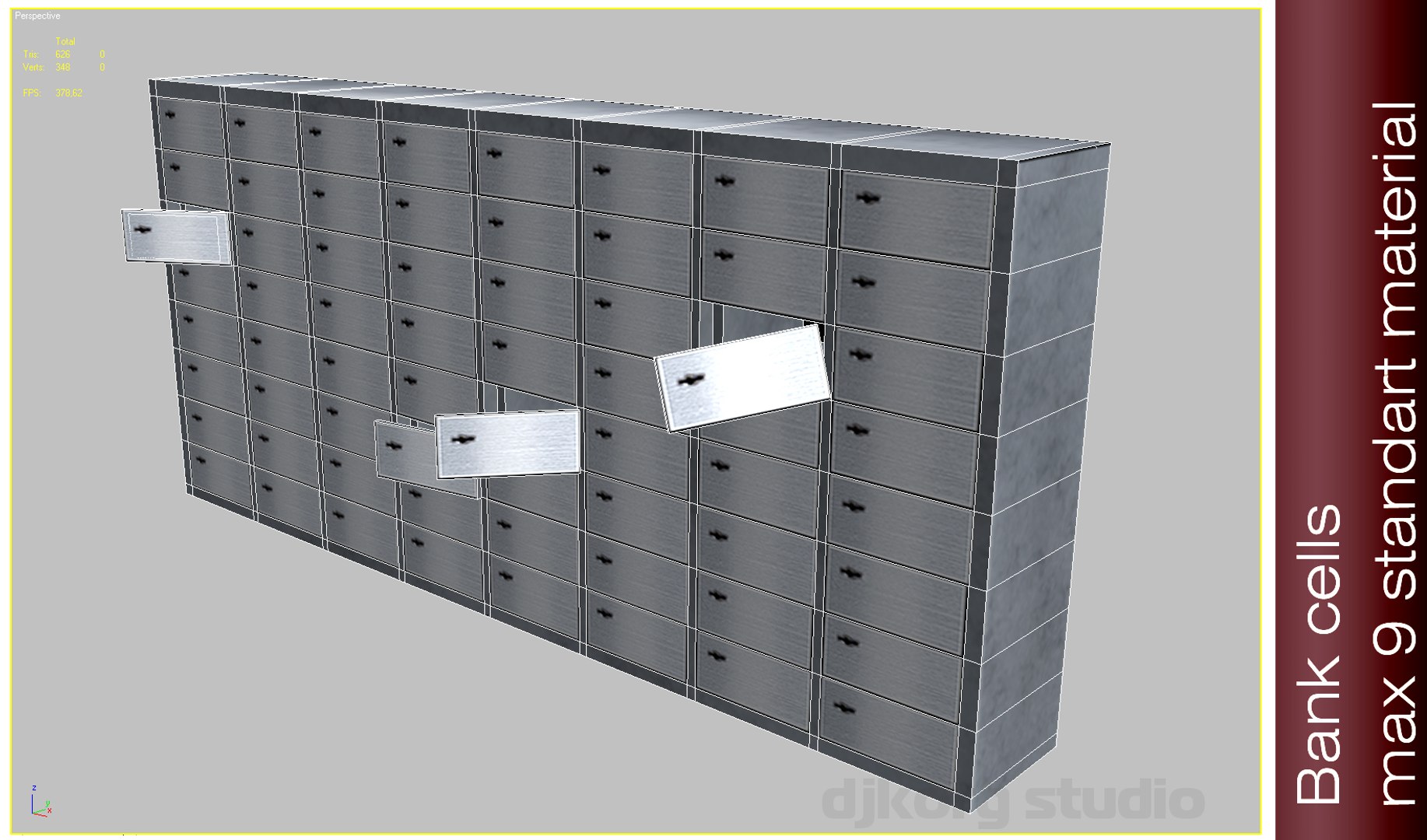 bank safe deposit 3d model