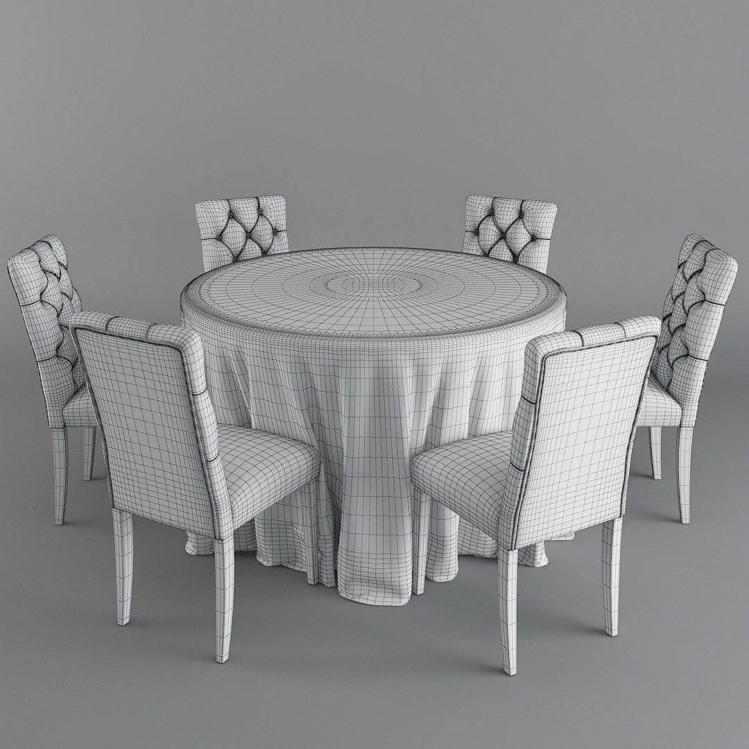 3D Brookline Tufted Table - TurboSquid 1380565