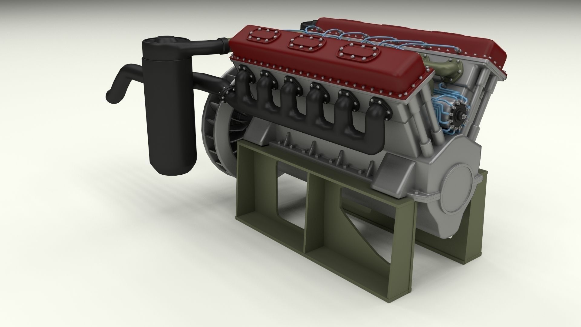 T-34 Engine Transmission T 3d Model