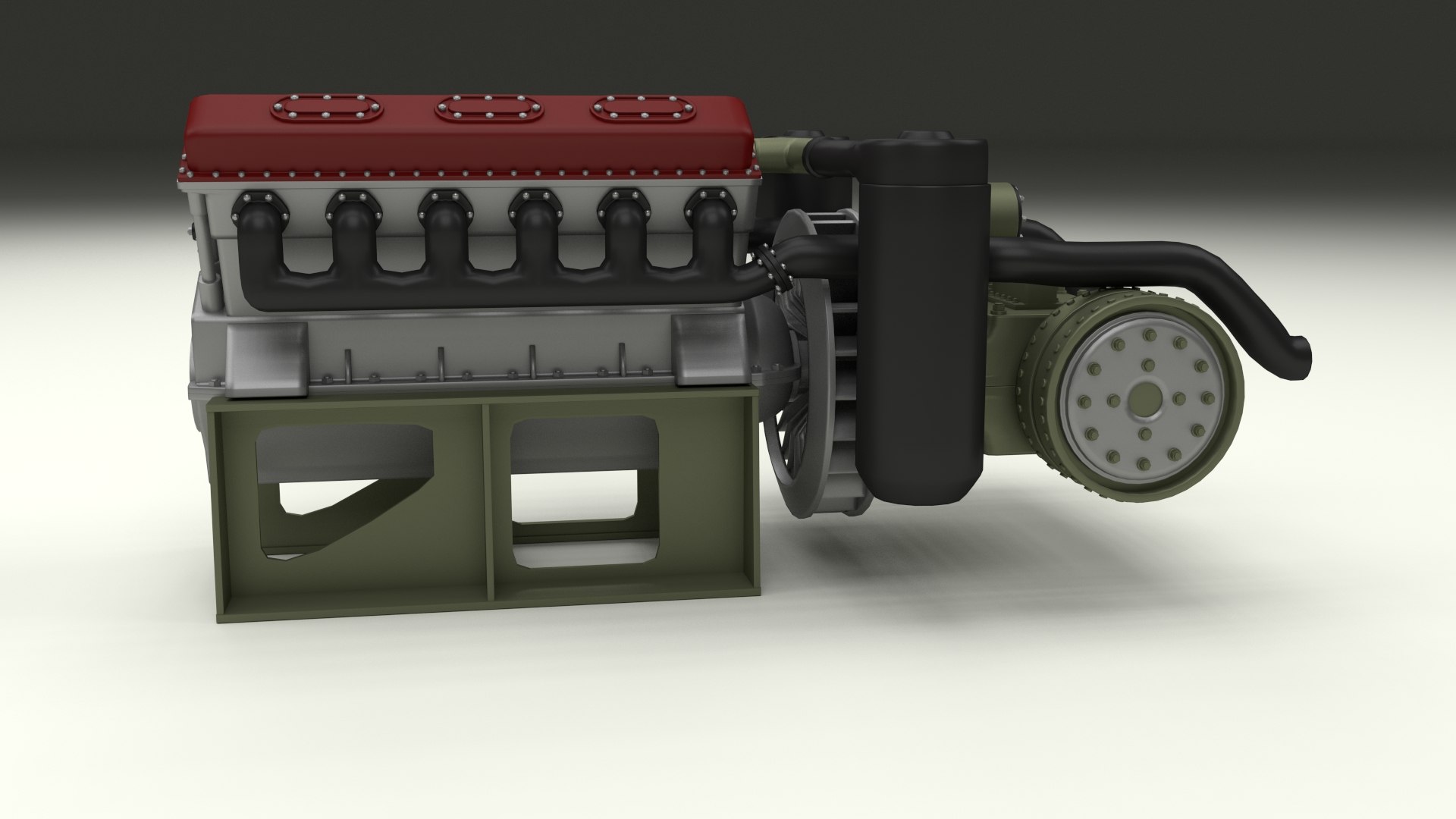T-34 Engine Transmission T 3d Model
