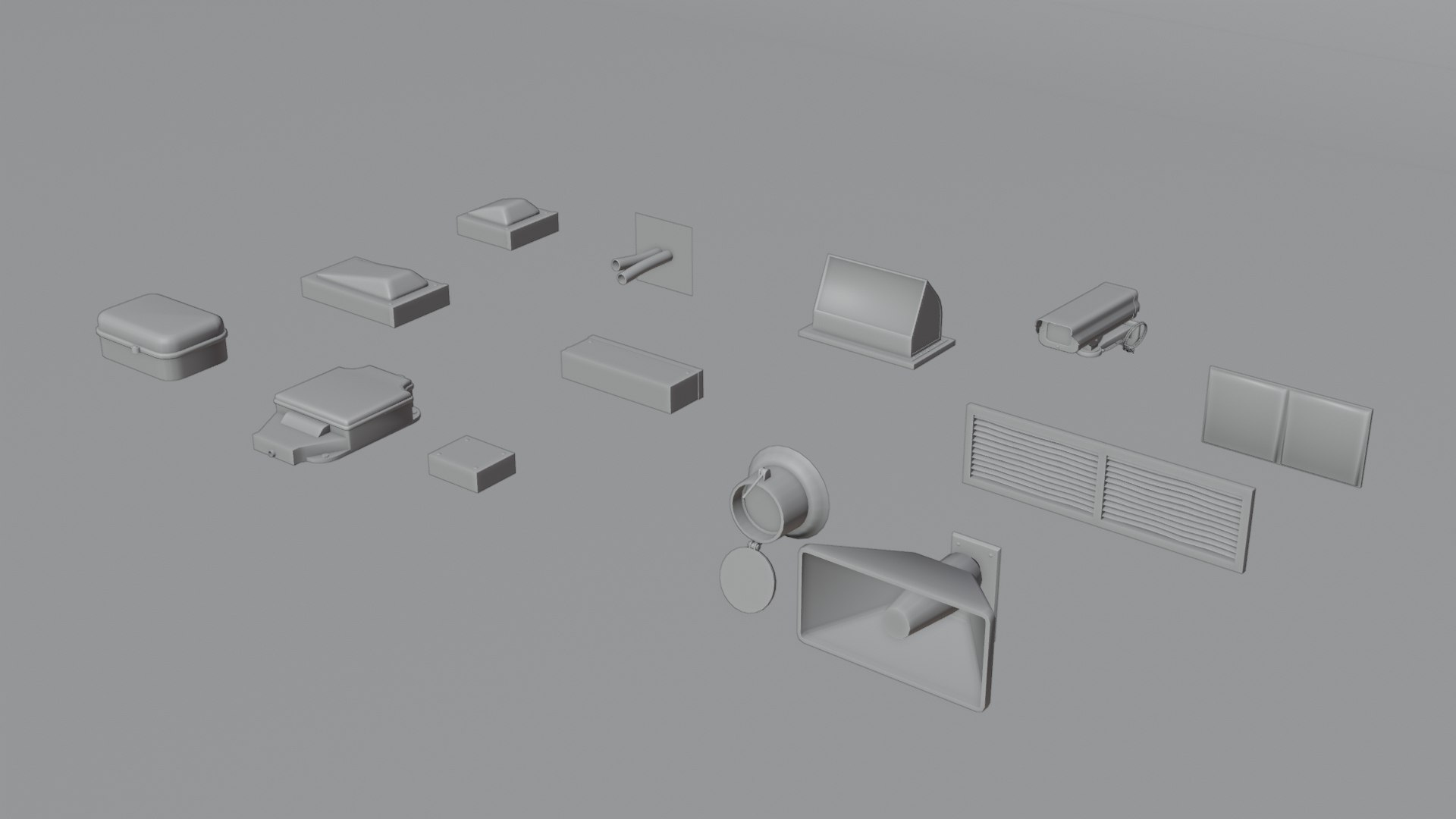 Building Exterior Greebles 4K And 2K 3D Model - TurboSquid 2004724