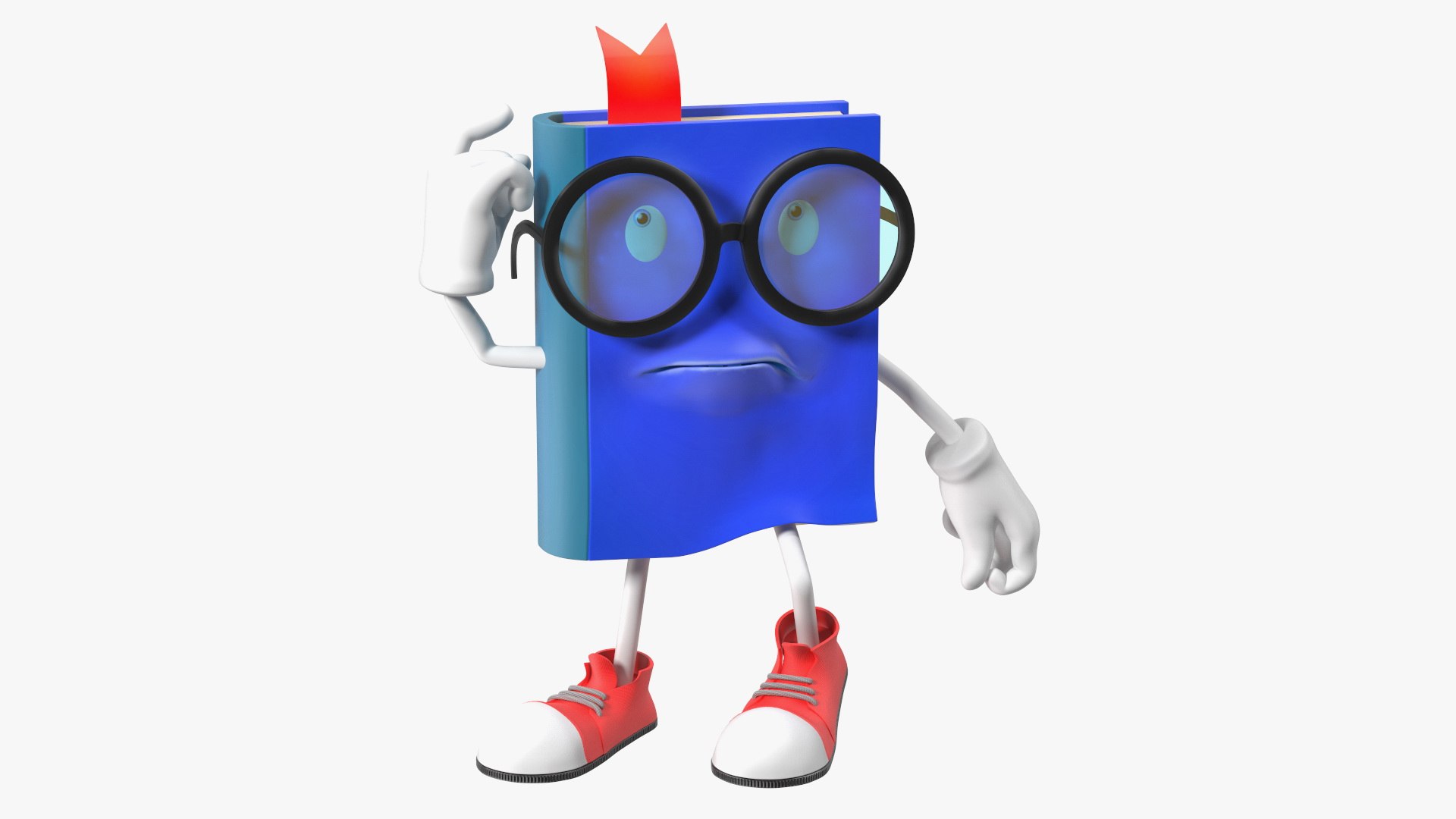 3D Character Blue Book Puzzled Pose - TurboSquid 2128342