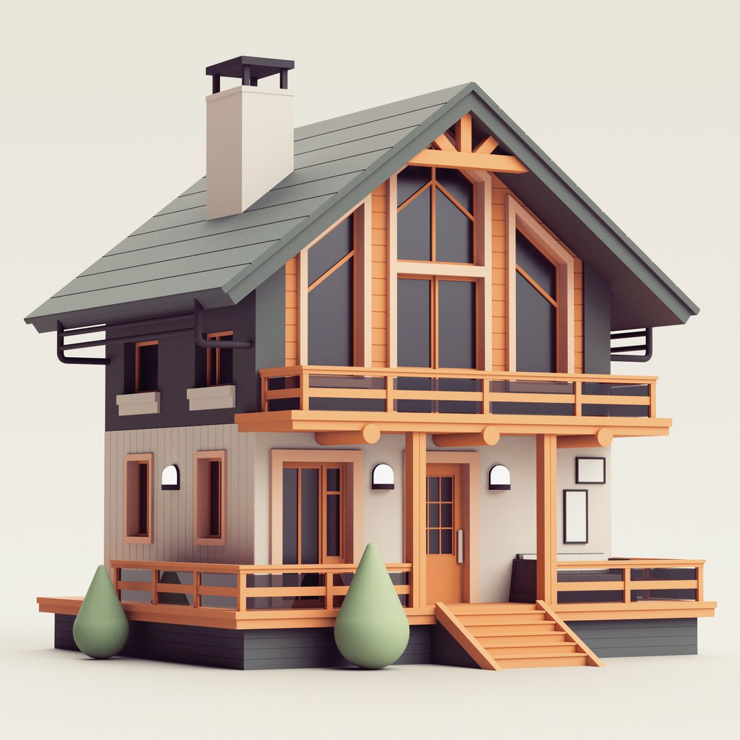 9 Modern Cottages 3D - TurboSquid 2244181