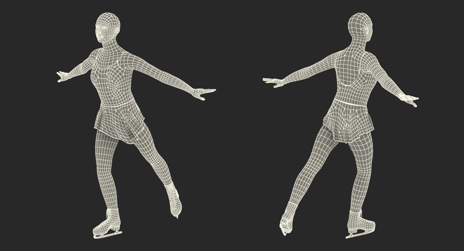3D model male female figure skaters - TurboSquid 1212871
