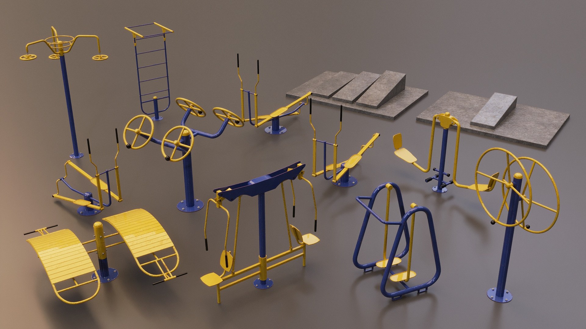 Outdoor Gym 3D Model - TurboSquid 2036118